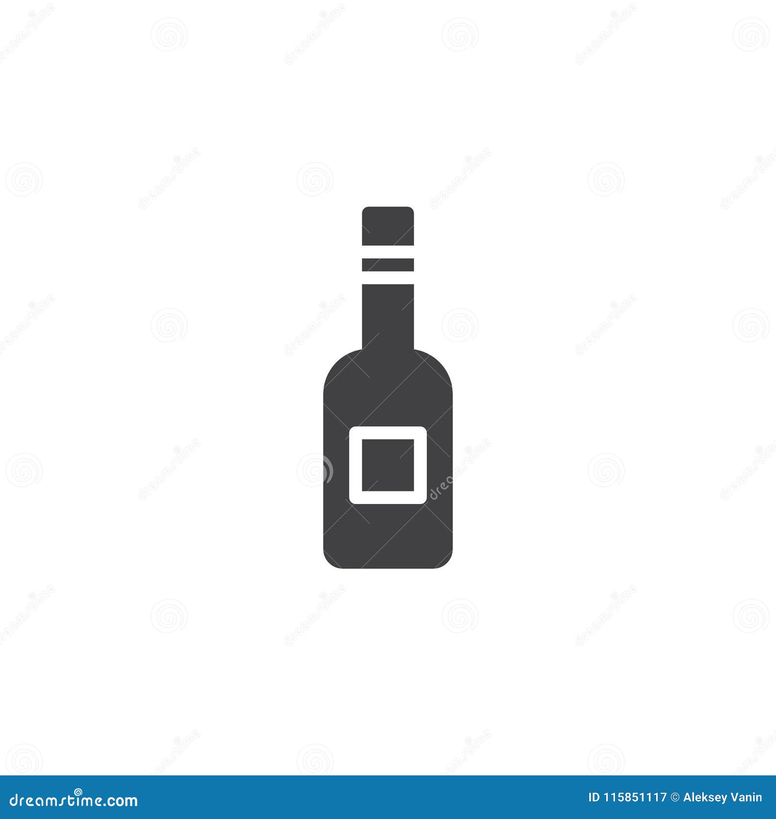 Alcohol bottle vector icon stock vector. Illustration of glass - 115851117