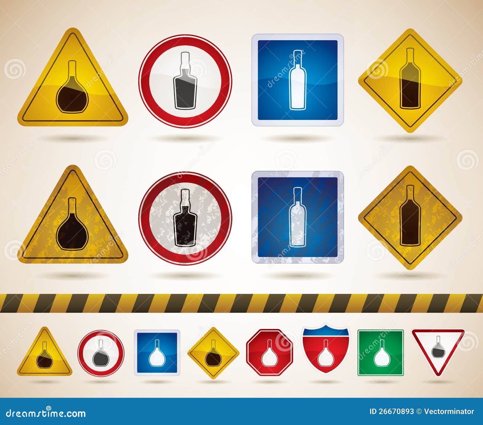 Alcohol bottles stock vector. Illustration of symbol - 26670893