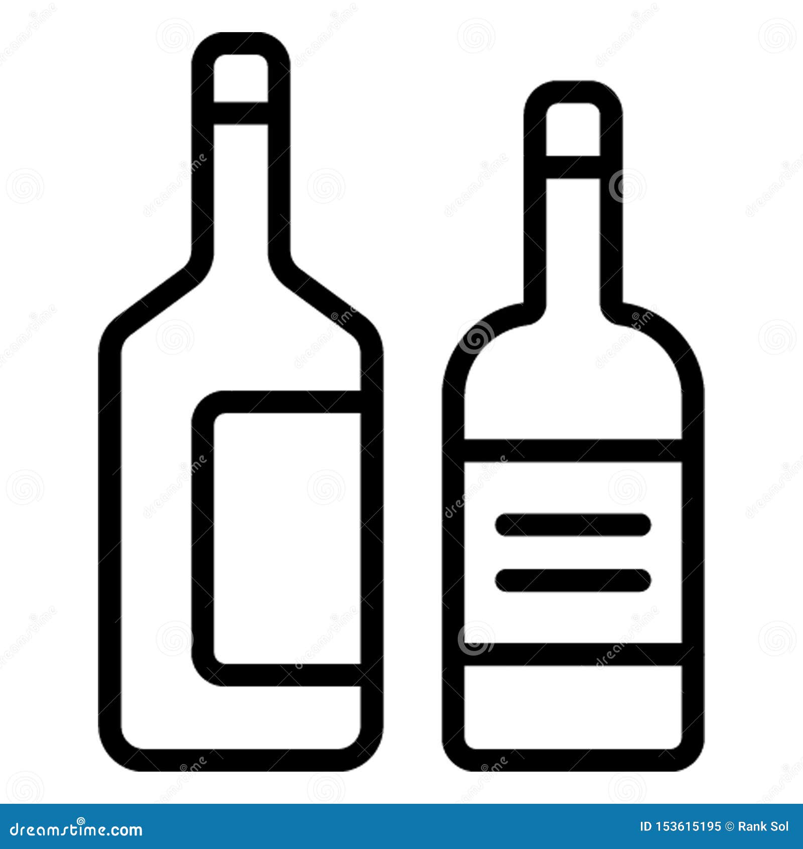 Alcohol Bottles, Beverage Vector Icon Which Can Easily Edit Stock ...