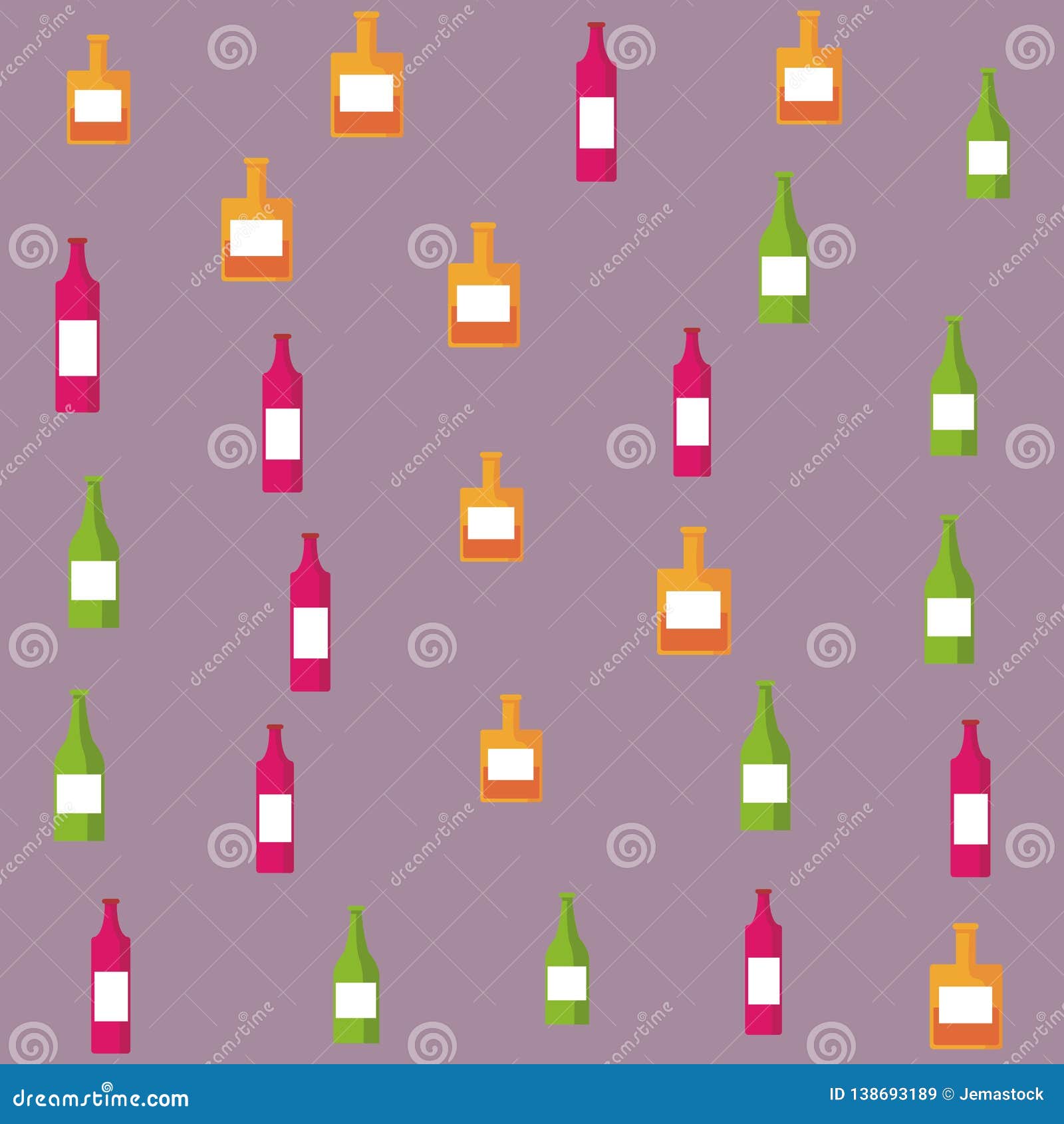 Alcohol Bottles Pattern Cartoon Stock Vector - Illustration of ...