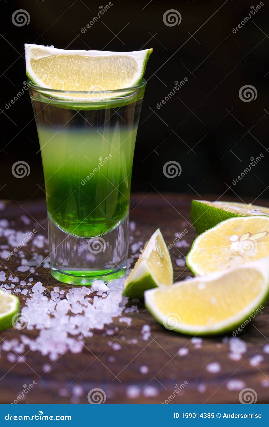 Alcohol Cocktail with Tequila and Slice of Lime Stock Image - Image of ...