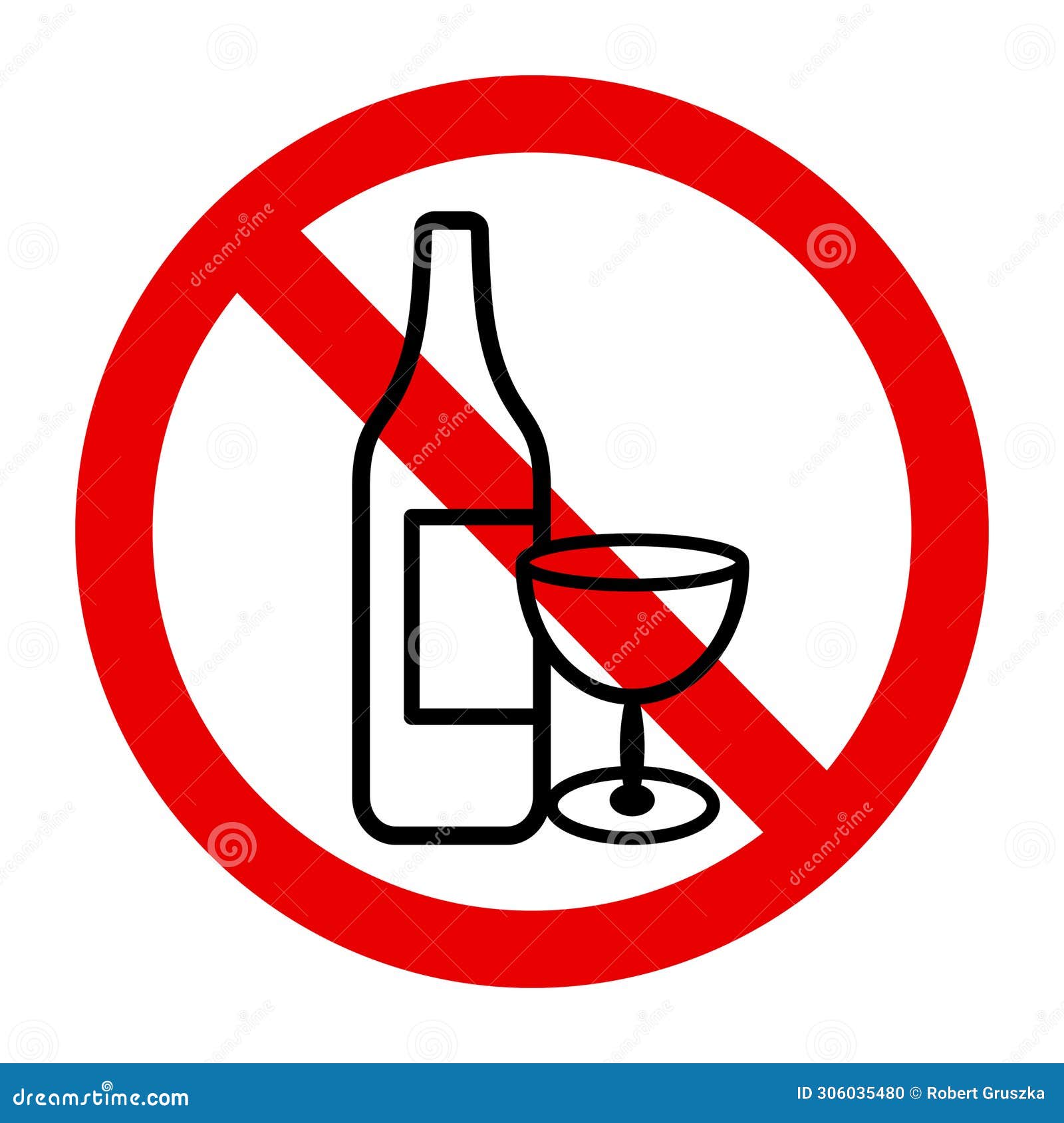 Alcohol Consumption Prohibited Stock Illustration - Illustration of ...