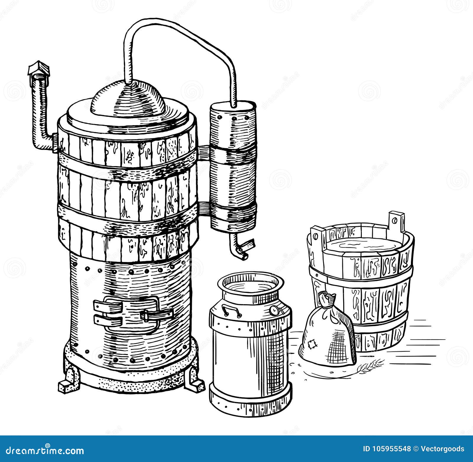 Alcohol Distillation Process Cartoon Vector | CartoonDealer.com #105955789