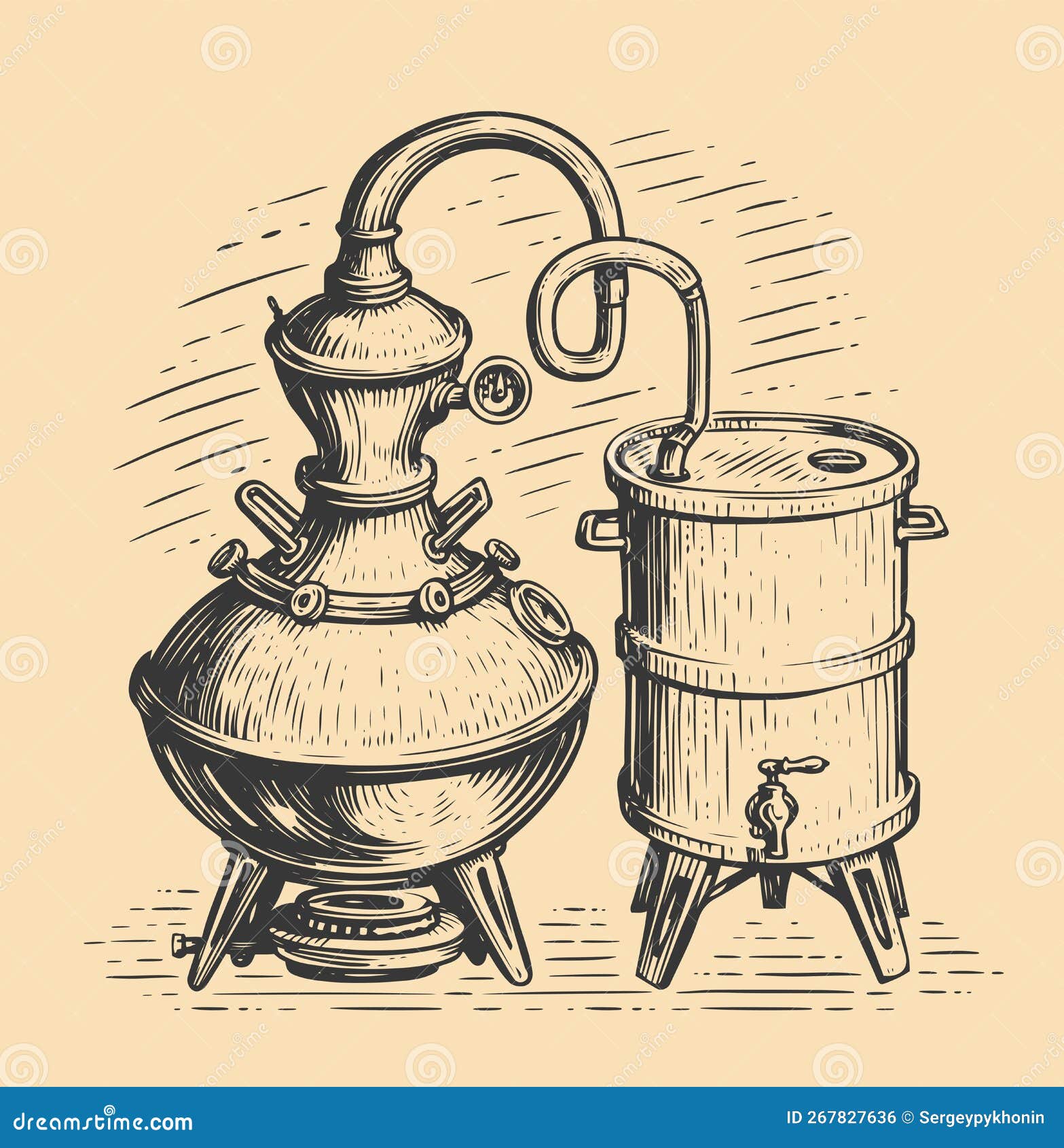 Alcohol Distillation Process. Fermentation, Distillation, Aging And ...