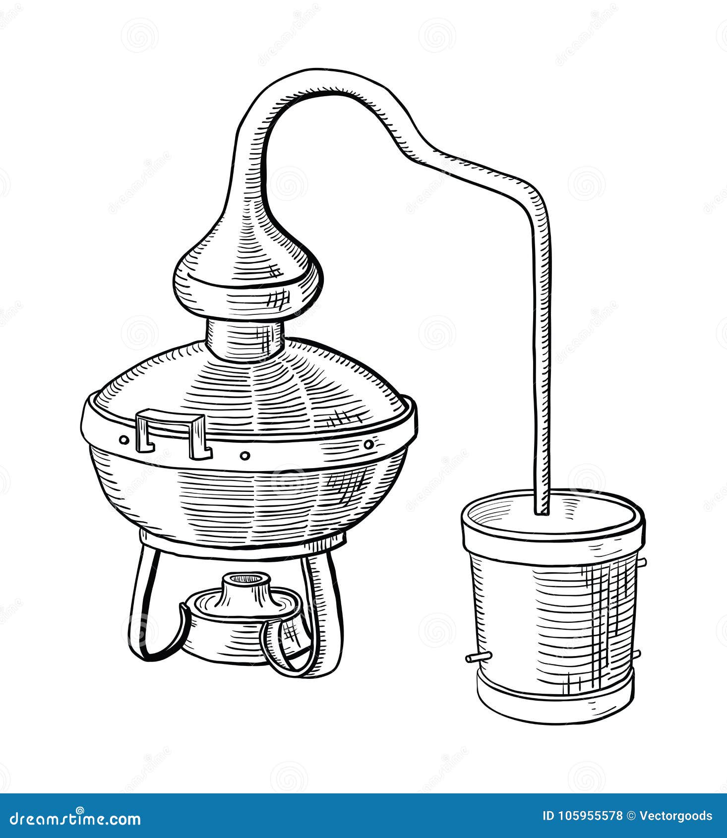 Alcohol Distillation Process Vector Illustration | CartoonDealer.com ...