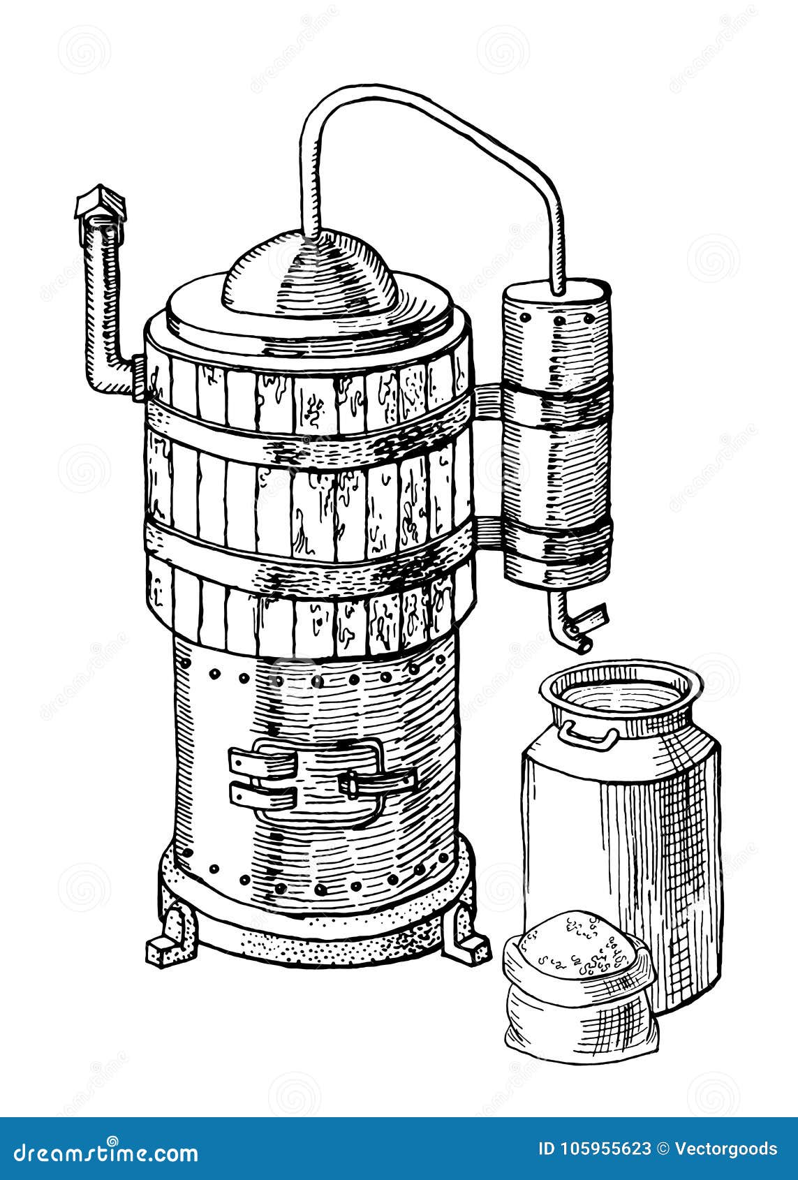 Alcohol Distillation Process Stock Vector - Illustration of alcohol ...