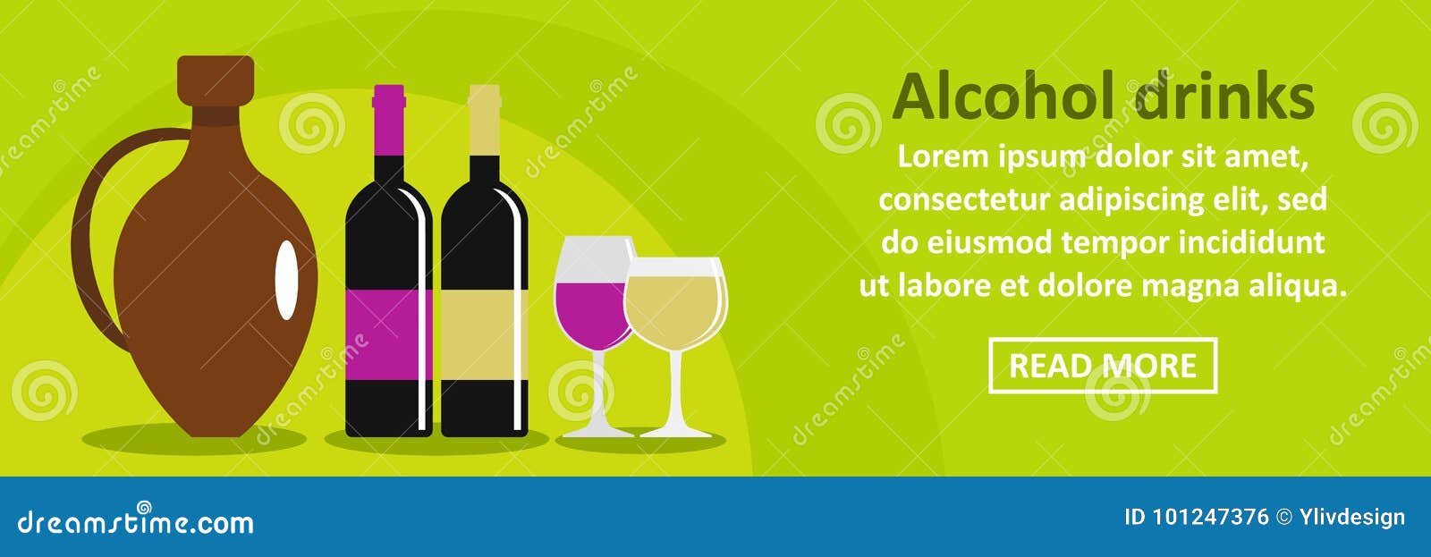 Alcohol Drinks Banner Horizontal Concept Stock Vector - Illustration of ...