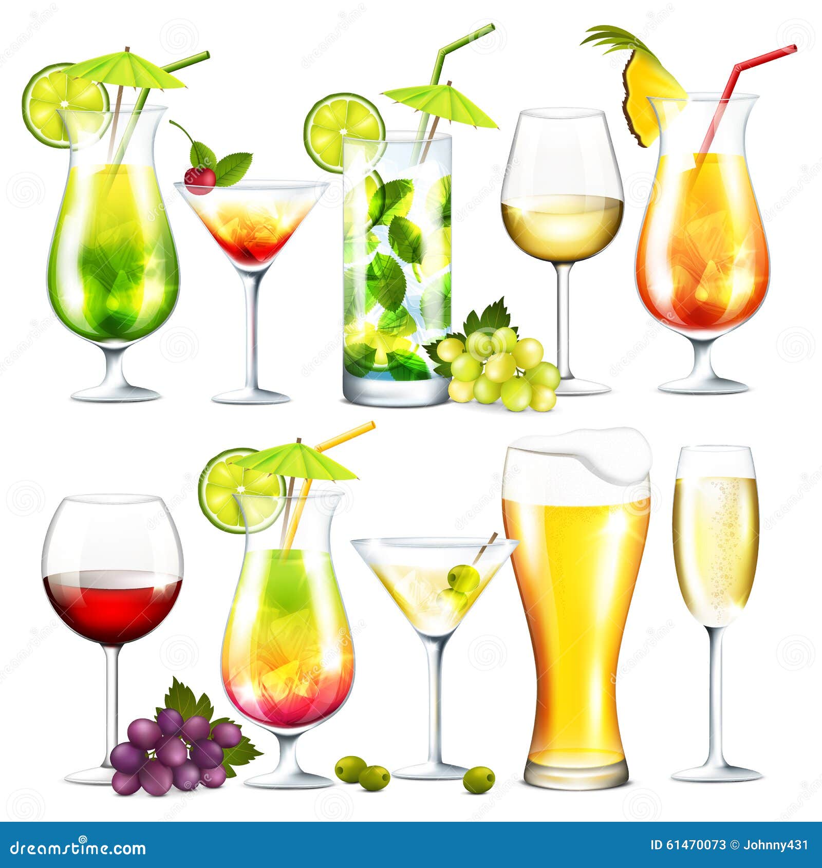 Alcohol drinks stock vector. Illustration of liquor, fresh - 61470073