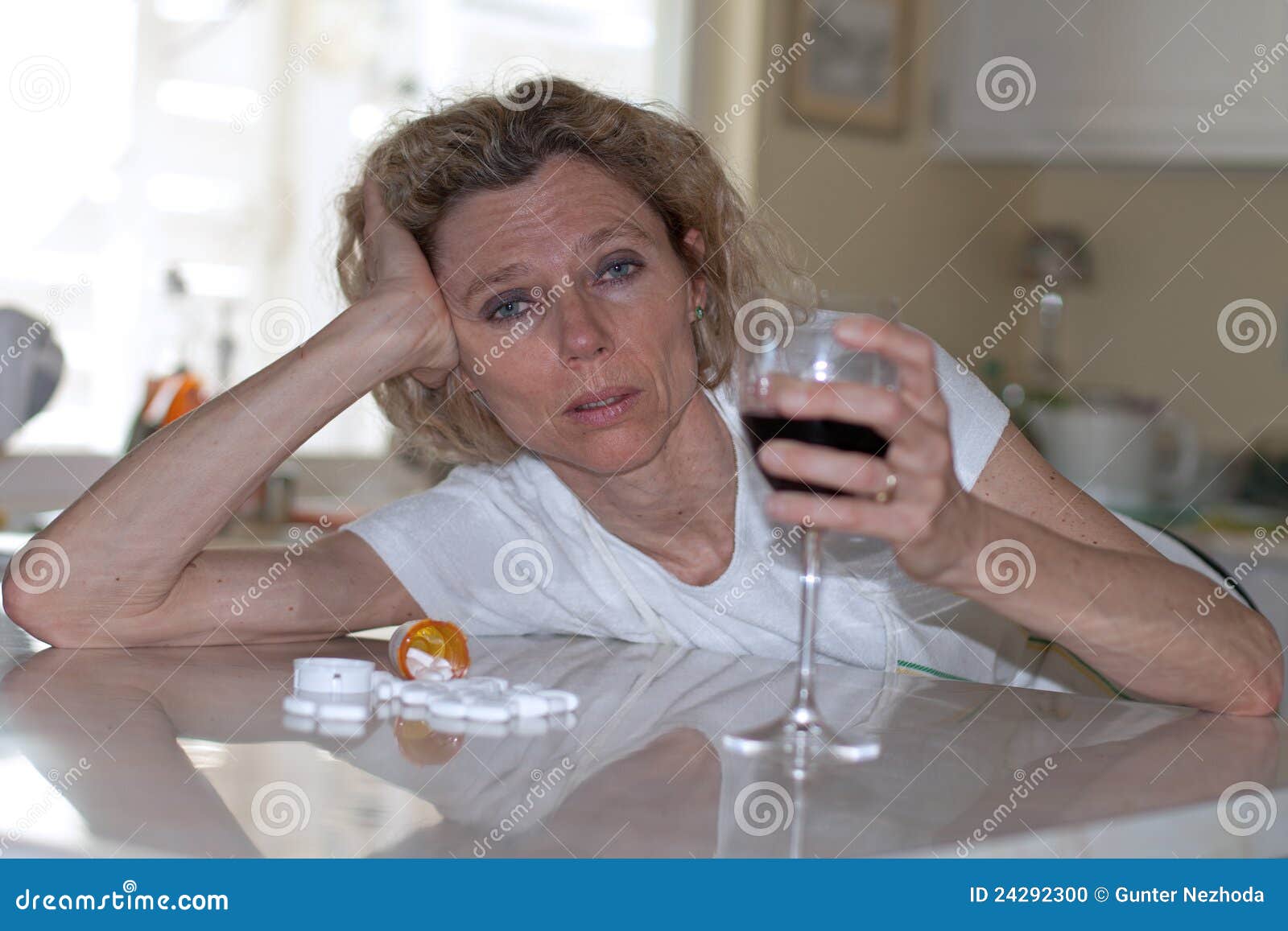 Alcohol and drug abuse stock photo. Image of blonde, glass - 24292300