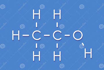 Alcohol Ethanol, Ethyl Alcohol Molecule, Chemical Structure. Skeletal ...