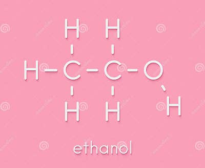 Alcohol Ethanol, Ethyl Alcohol Molecule, Chemical Structure. Skeletal ...