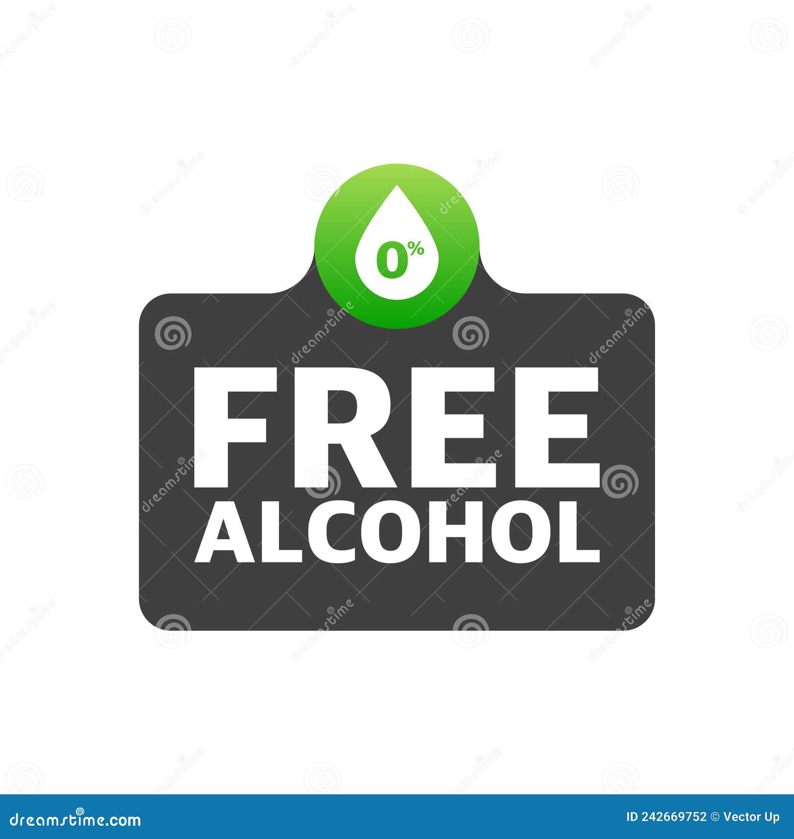Alcohol Free Green Icon Symbol. Vector Illustration Stock Vector ...