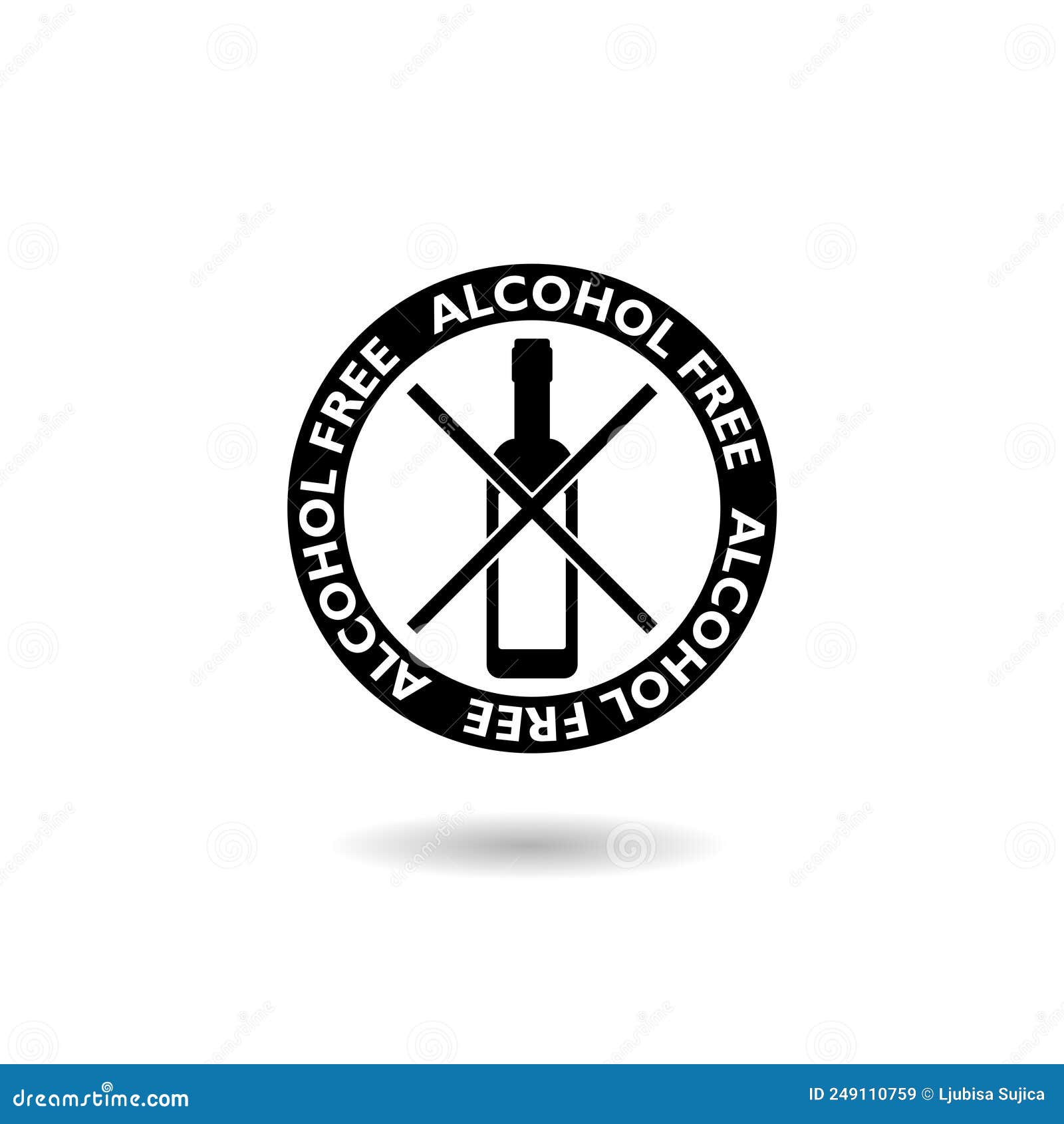 Alcohol Free Logo with Shadow Stock Vector - Illustration of seal ...