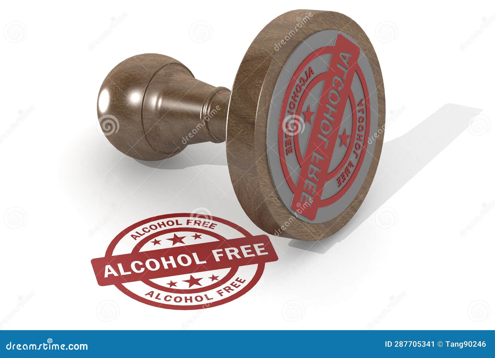 Alcohol Free Mark with Wooden Stamp Stock Illustration - Illustration ...