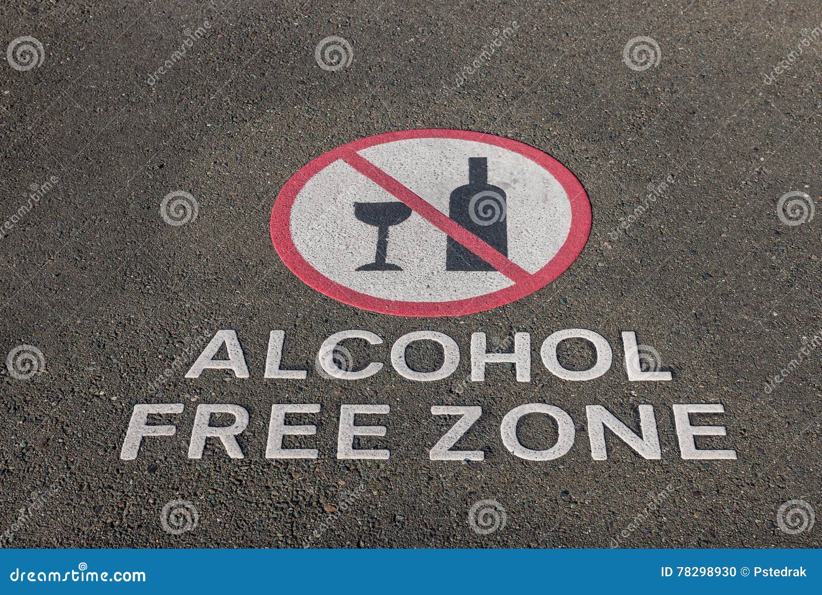 Alcohol Free Zone Sign on Pavement Stock Photo - Image of icon ...