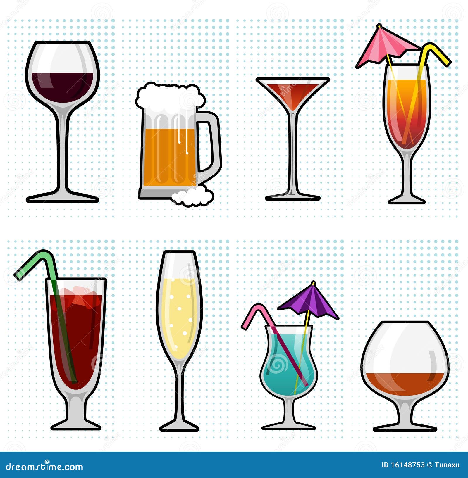 Alcohol And Glass Kawaii Pattern Seamless Cute Cartoon. Funny Bottle ...
