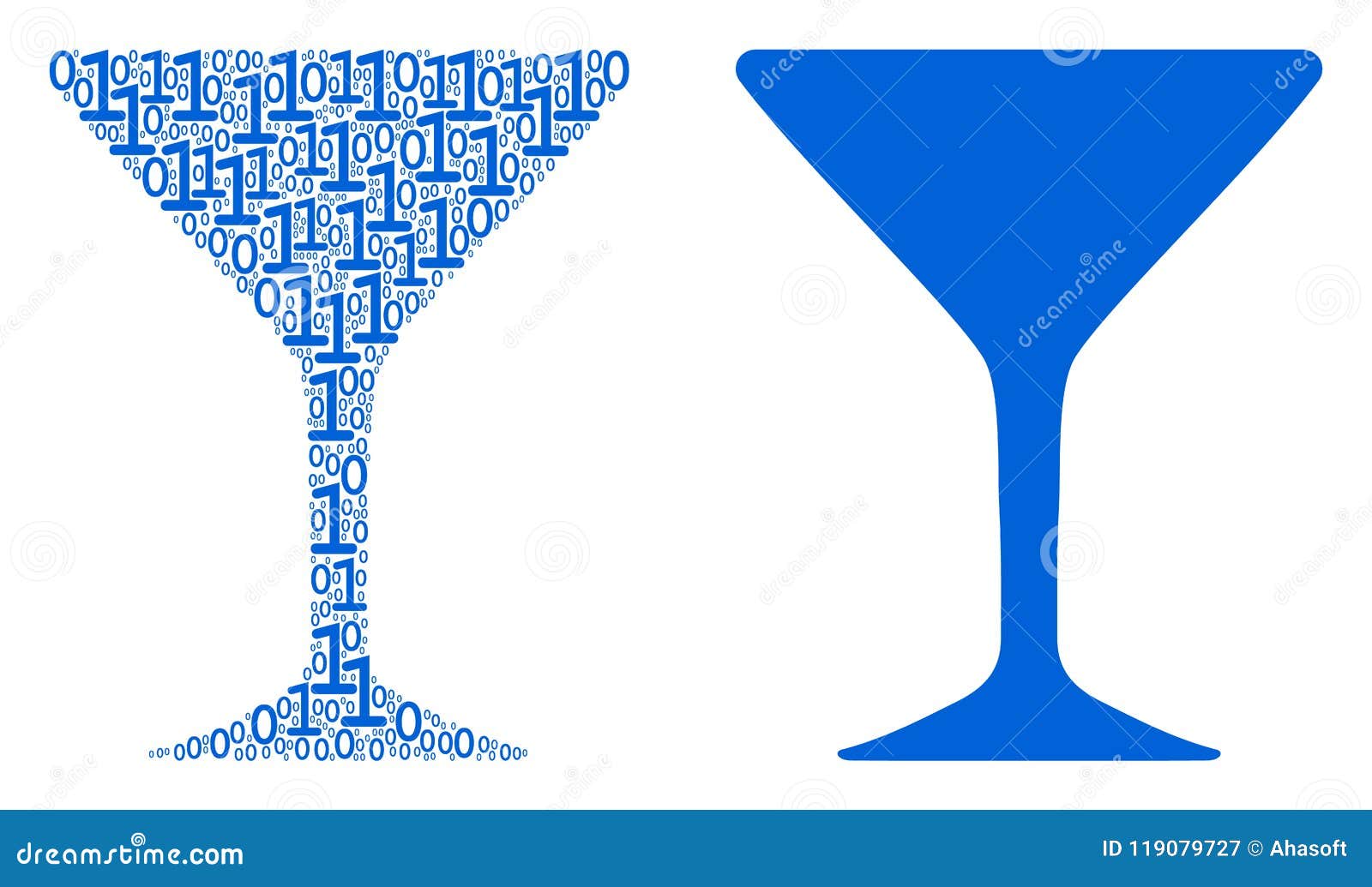 Alcohol Glass Mosaic of Binary Digits Stock Vector - Illustration of goblet, water: 119079727