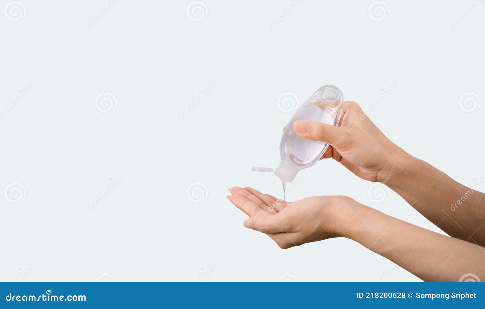 Alcohol Hand Sanitizer on Woman`s Hand Stock Photo - Image of kill ...