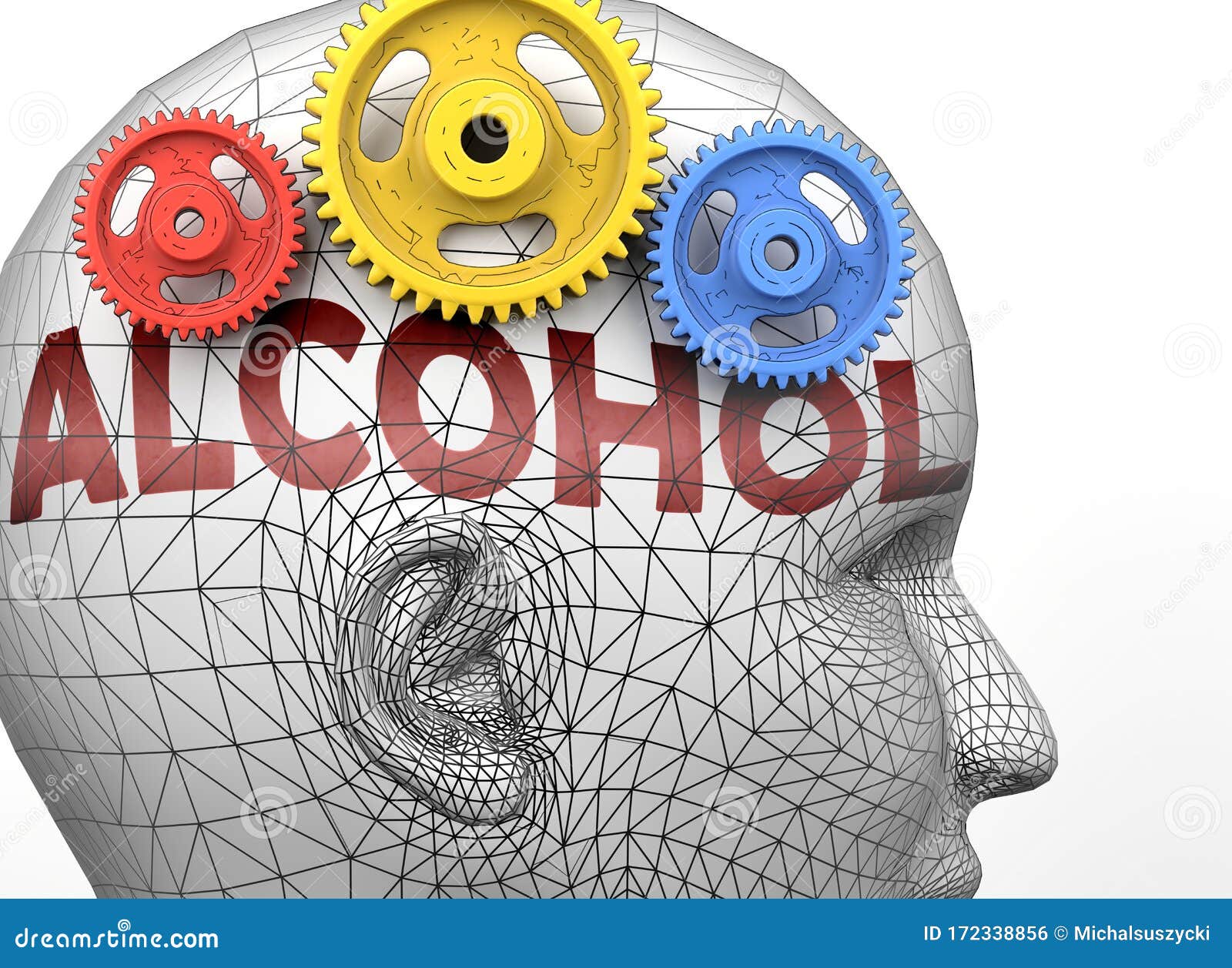 Alcohol and Human Mind - Pictured As Word Alcohol Inside a Head To ...