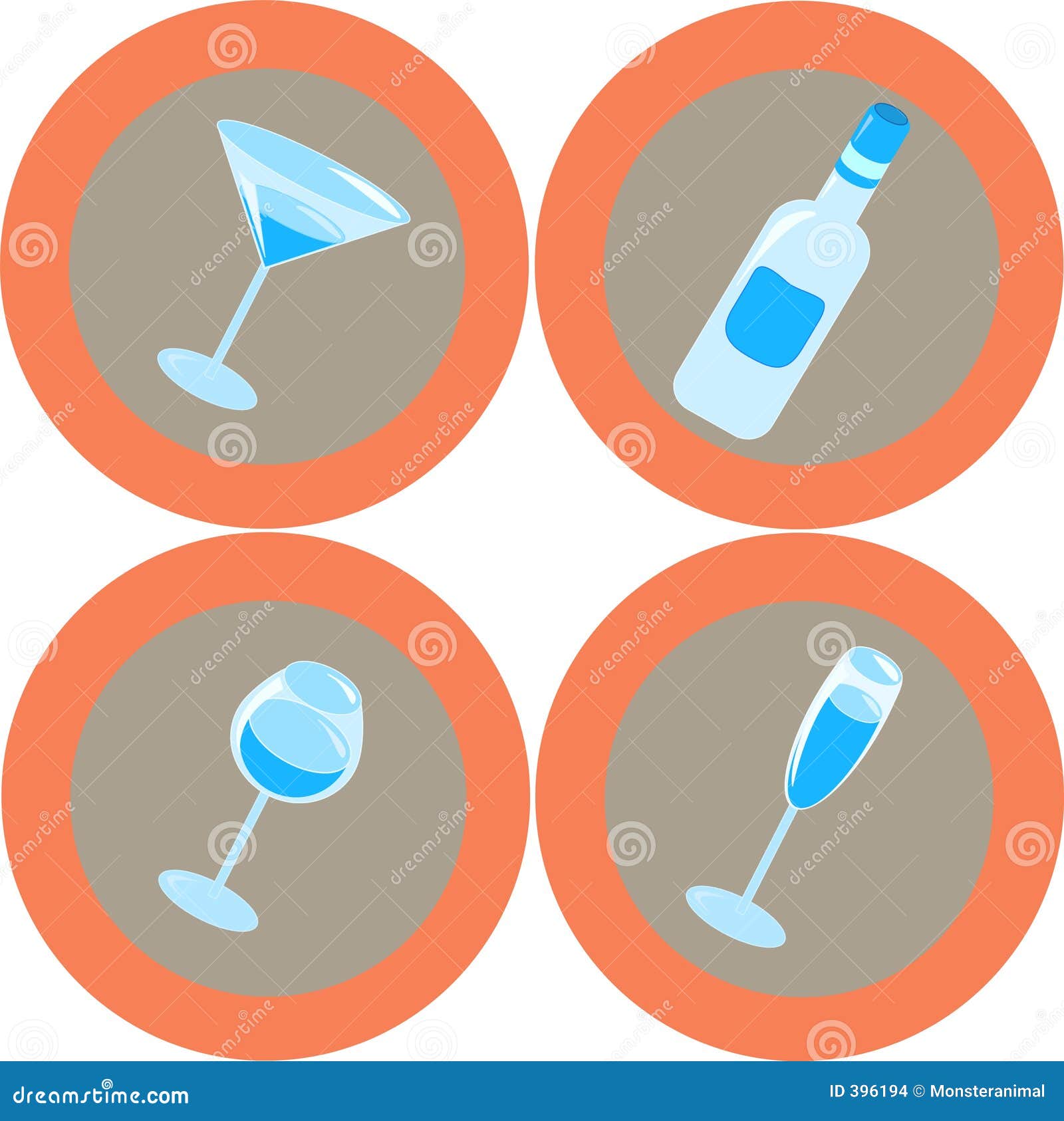 Alcohol icons 1 stock illustration. Illustration of cocktail - 396194