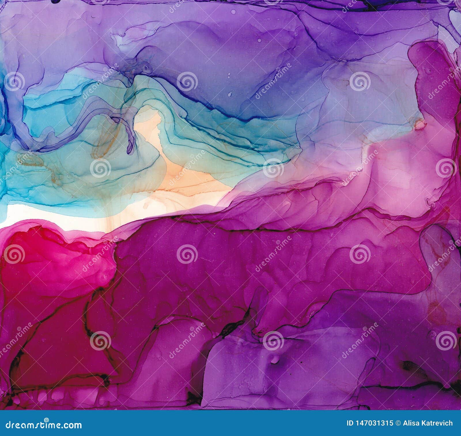 Alcohol Ink Multicolor Texture. Fluid Ink Abstract Background Stock ...