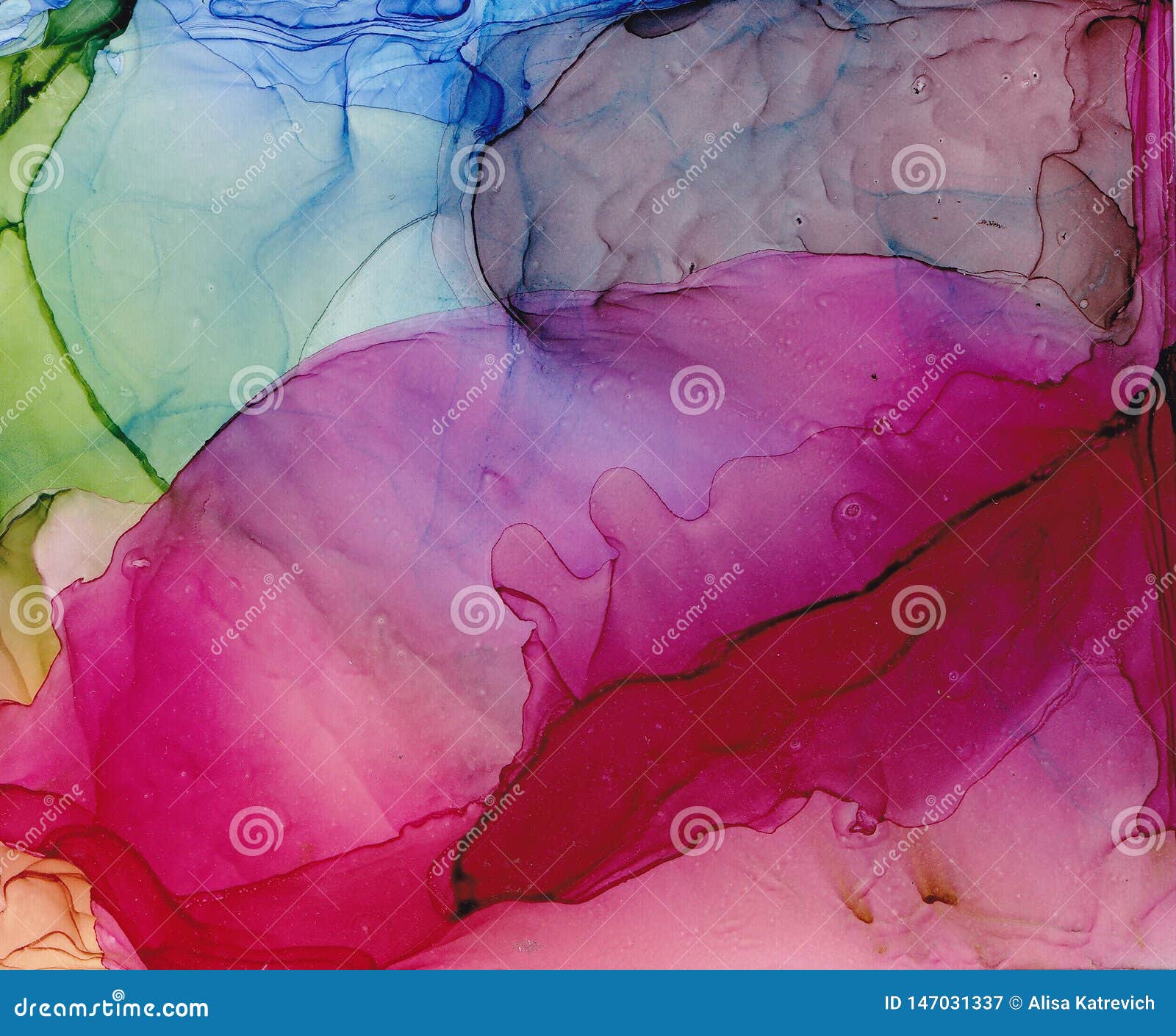 Alcohol Ink Multicolor Texture. Fluid Ink Abstract Background Stock ...