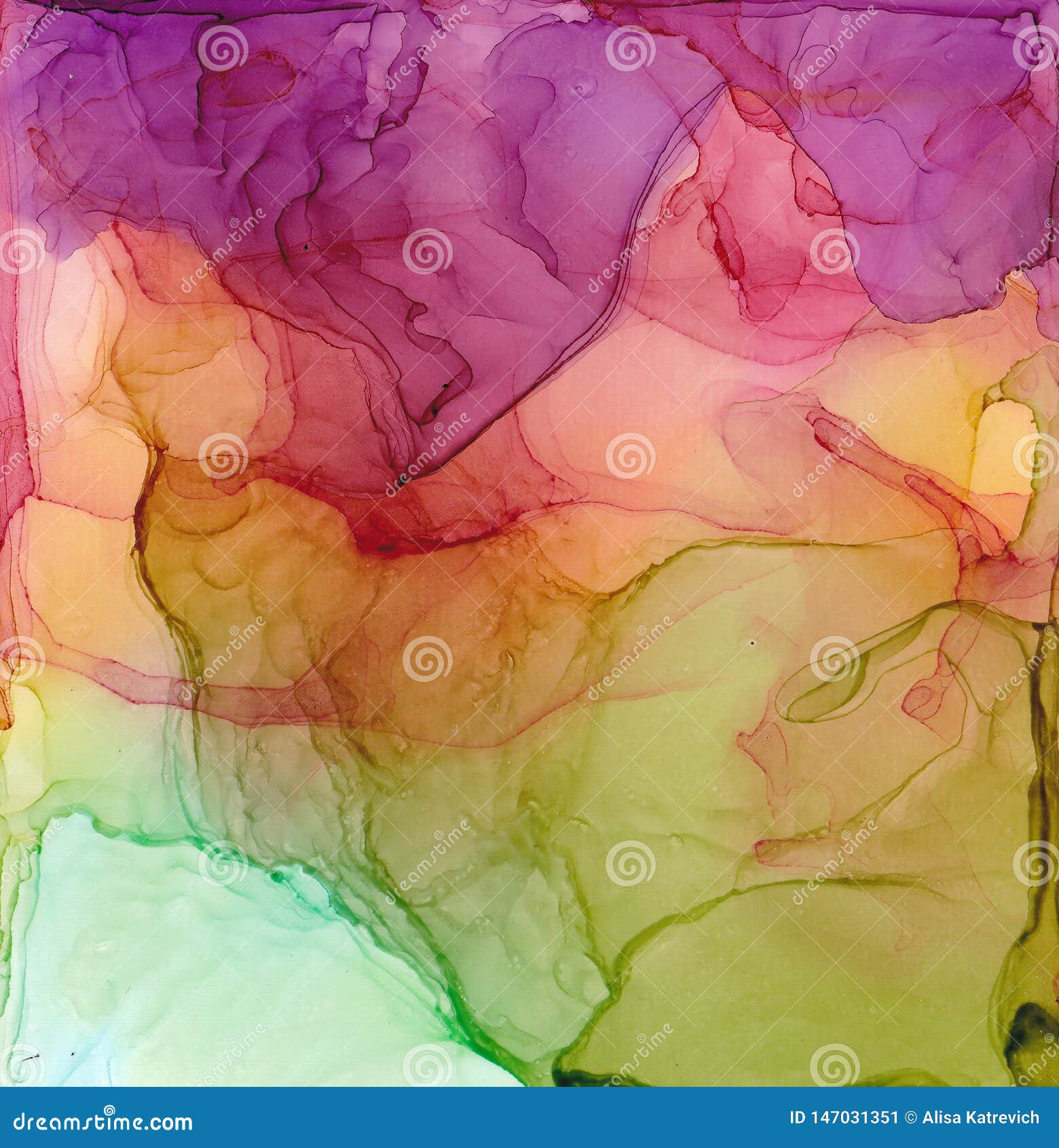 Alcohol Ink Multicolor Texture. Fluid Ink Abstract Background Stock ...