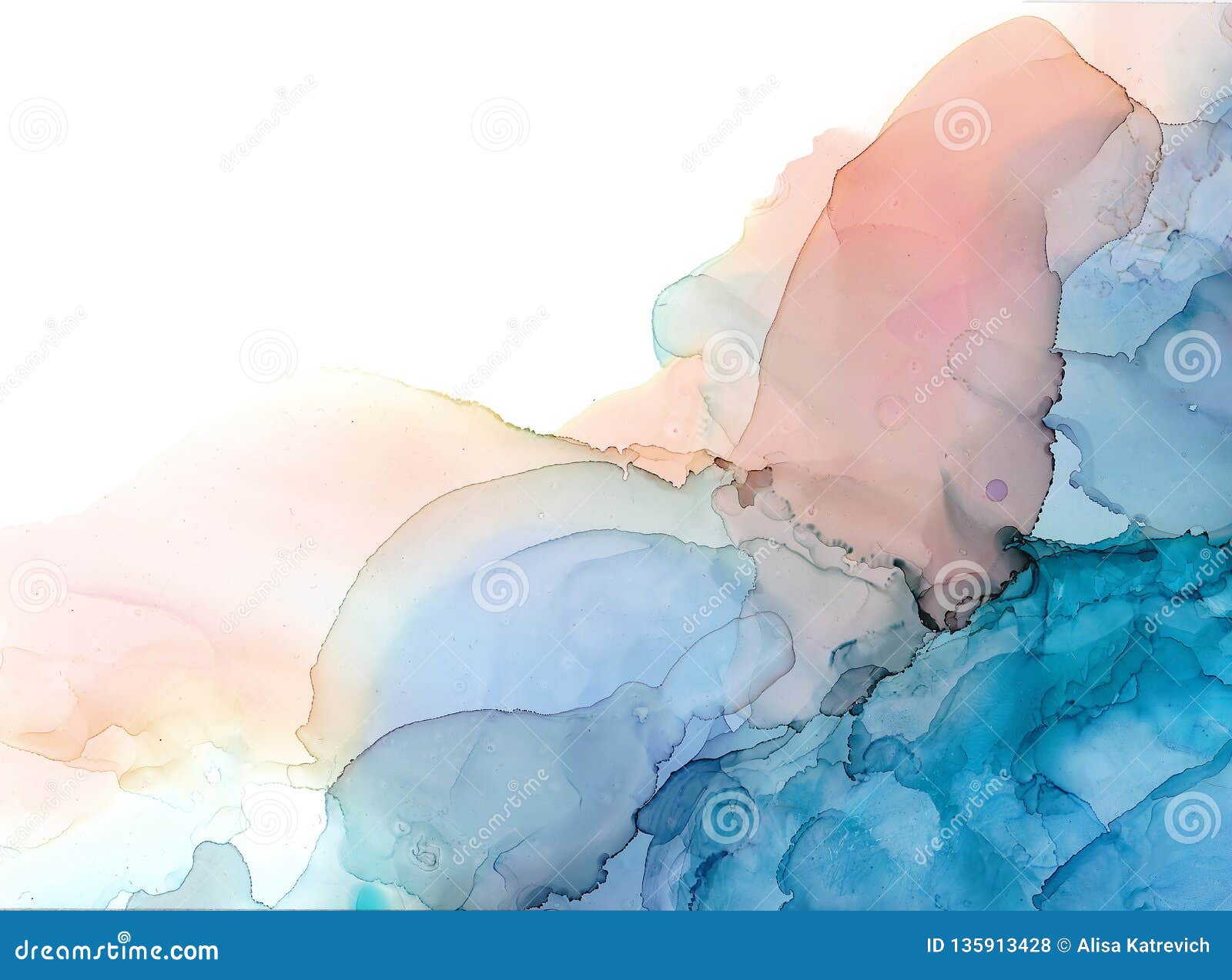 Alcohol Ink Sea Texture. Fluid Ink Abstract Background Stock ...