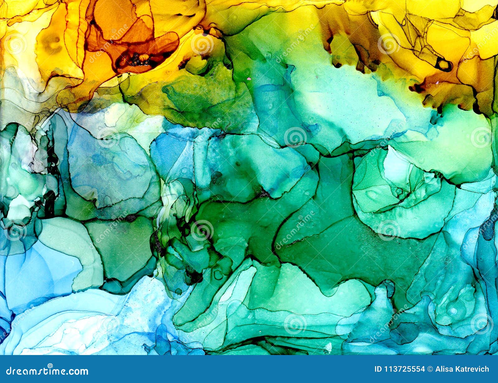 Alcohol Ink Texture. Fluid Ink Abstract Background Stock Illustration ...