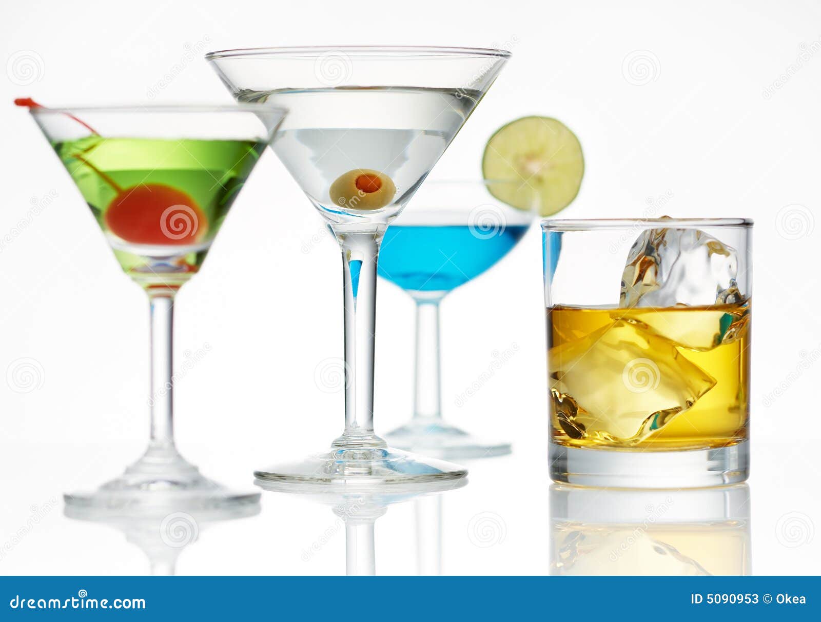 Alcohol line up stock image. Image of martini, cherry - 5090953