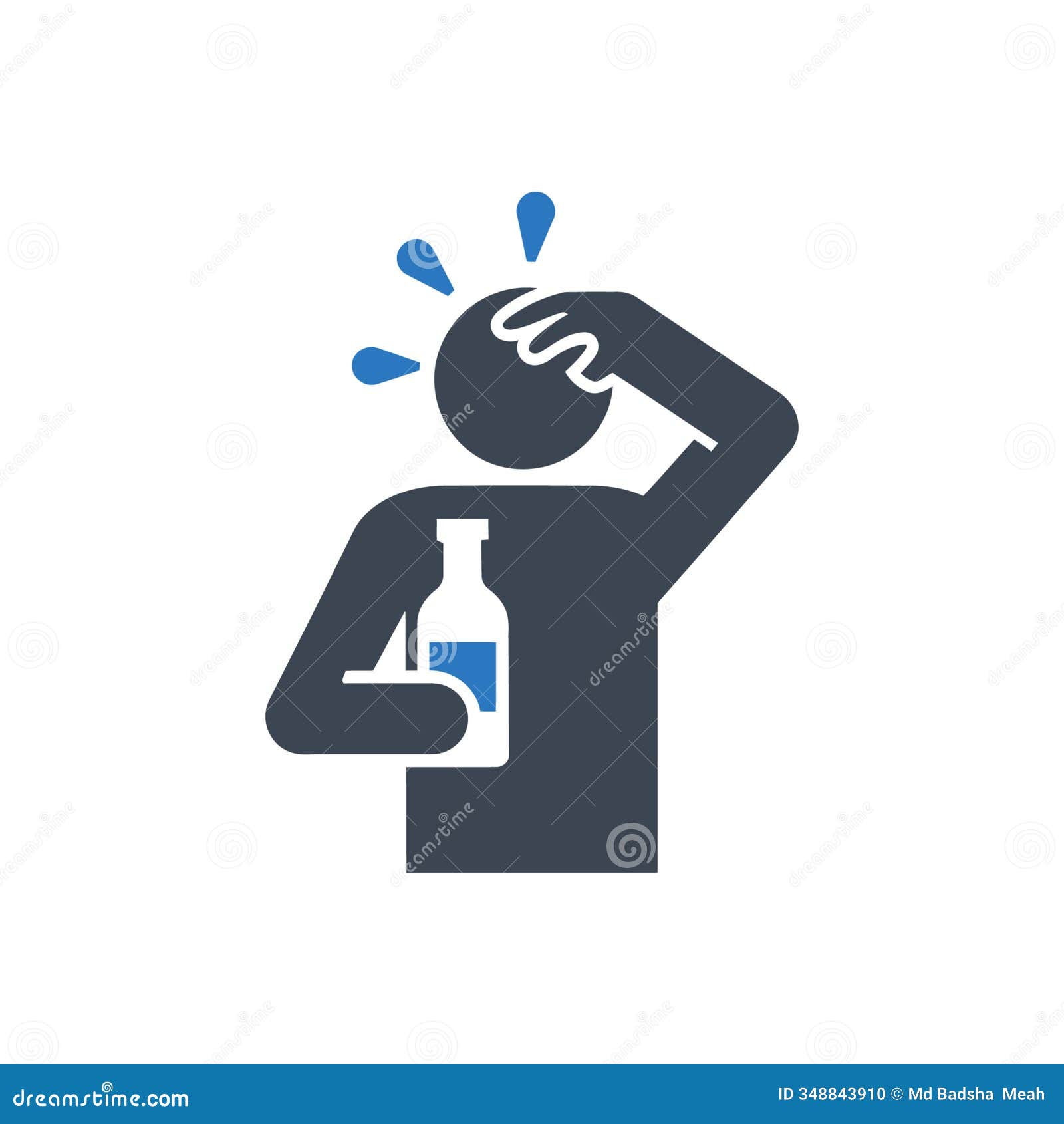 Alcohol Overuse Stress Icon Vector Illustration | CartoonDealer.com ...
