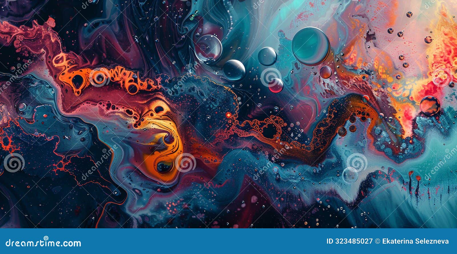 Alcohol Paint, Multi-colored Acrylic Mixing. Banner Concept Artificial ...