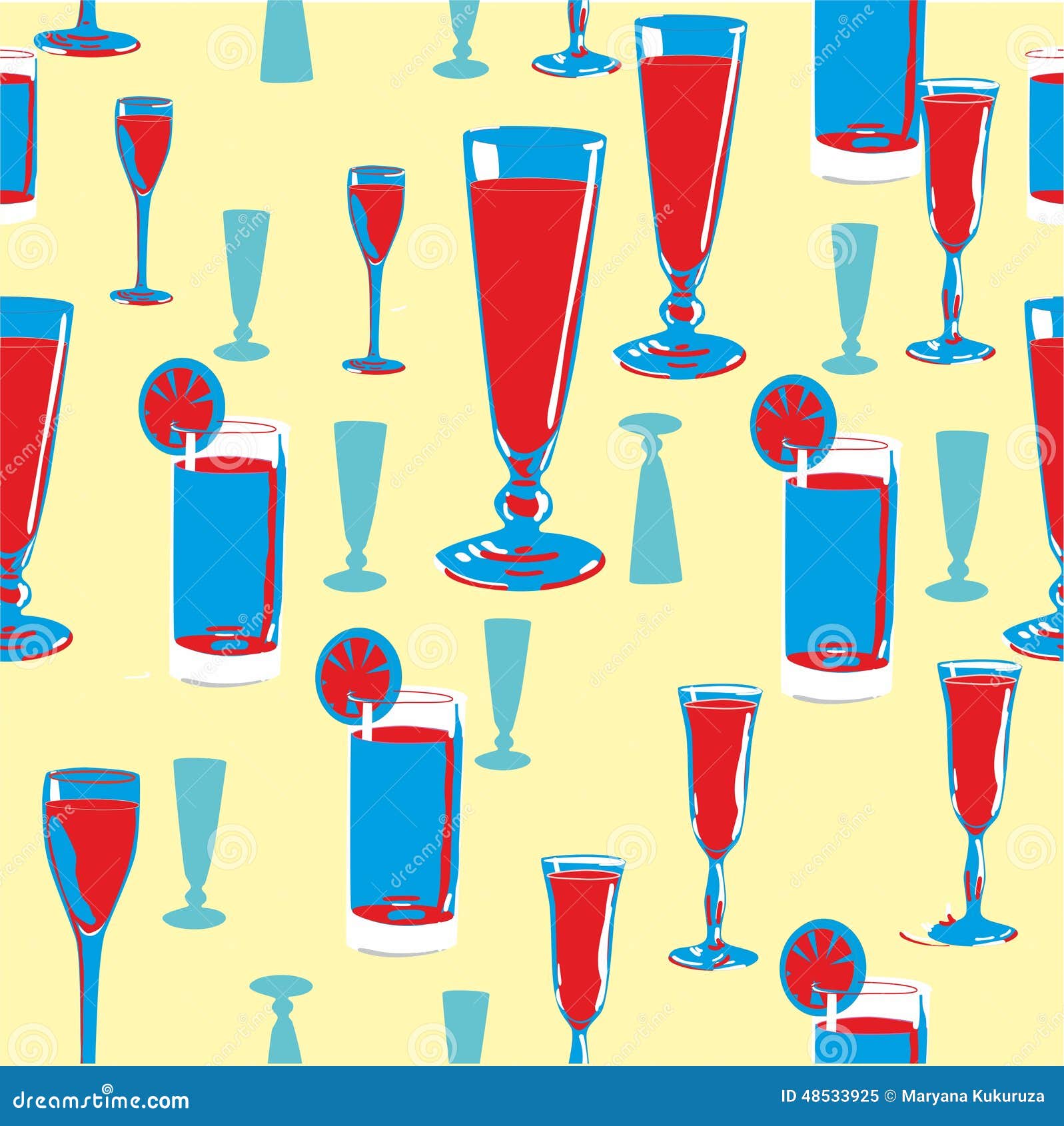 Alcohol seamless pattern stock vector. Illustration of cocktail - 48533925