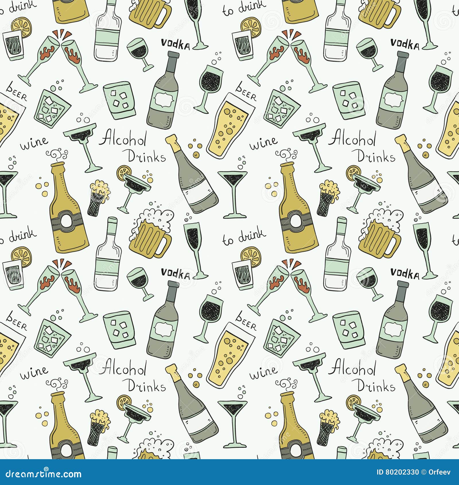 Alcohol Seamless pattern stock vector. Illustration of neutral - 80202330