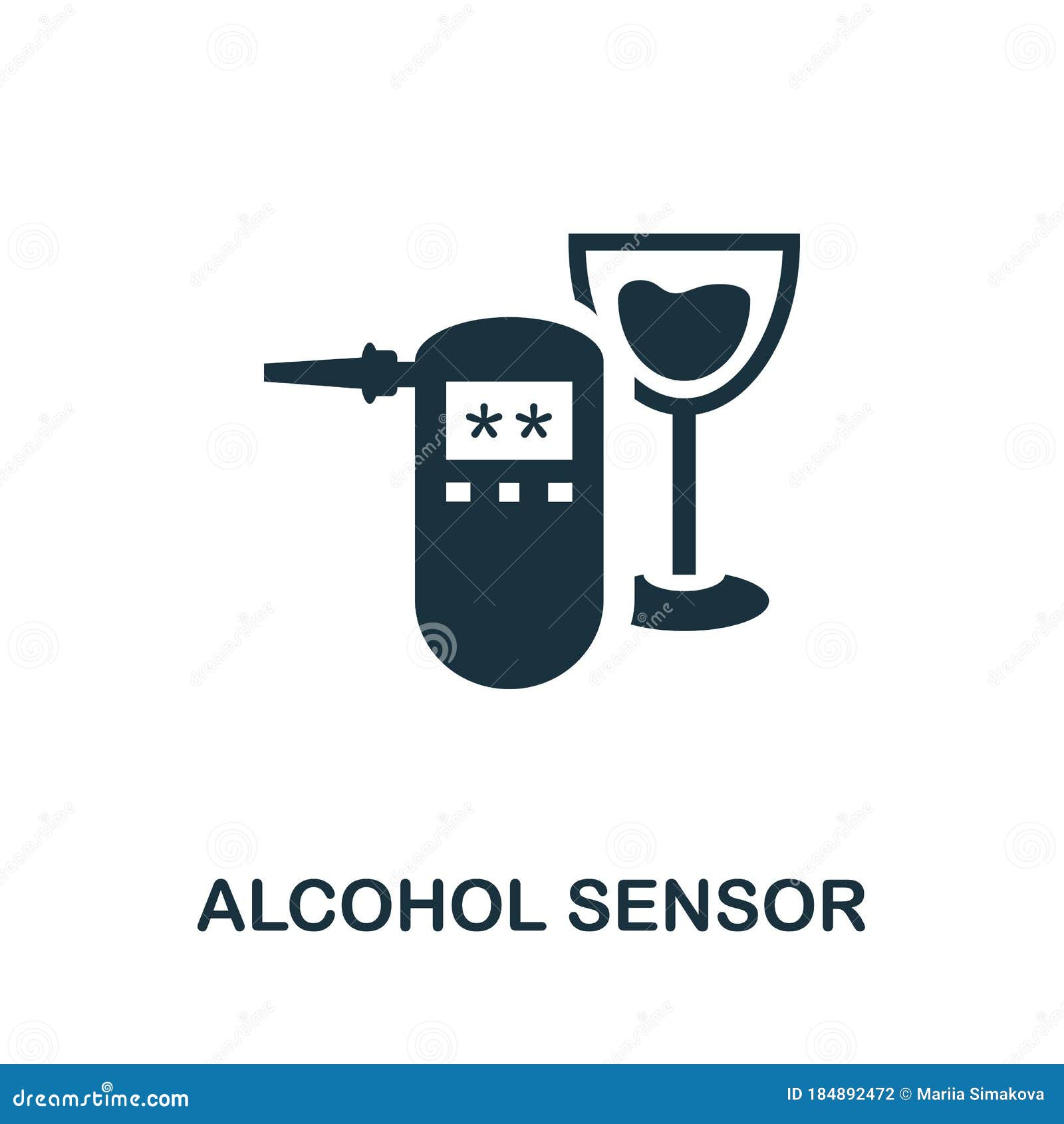 Alcohol Sensor Icon. Simple Element from Sensors Icons Collection Stock ...