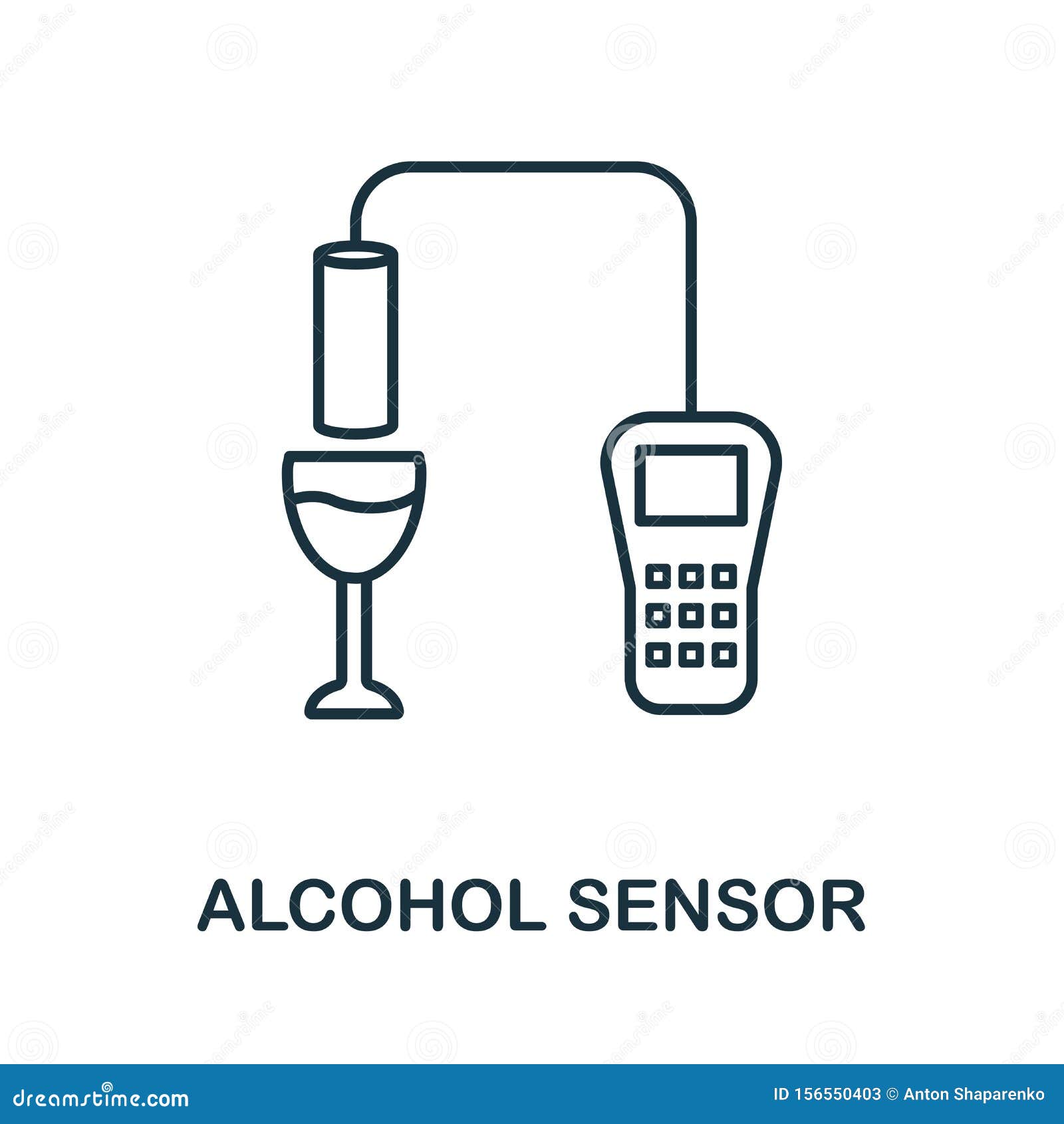 Alcohol Sensor Outline Icon. Thin Line Style from Sensors Icons ...