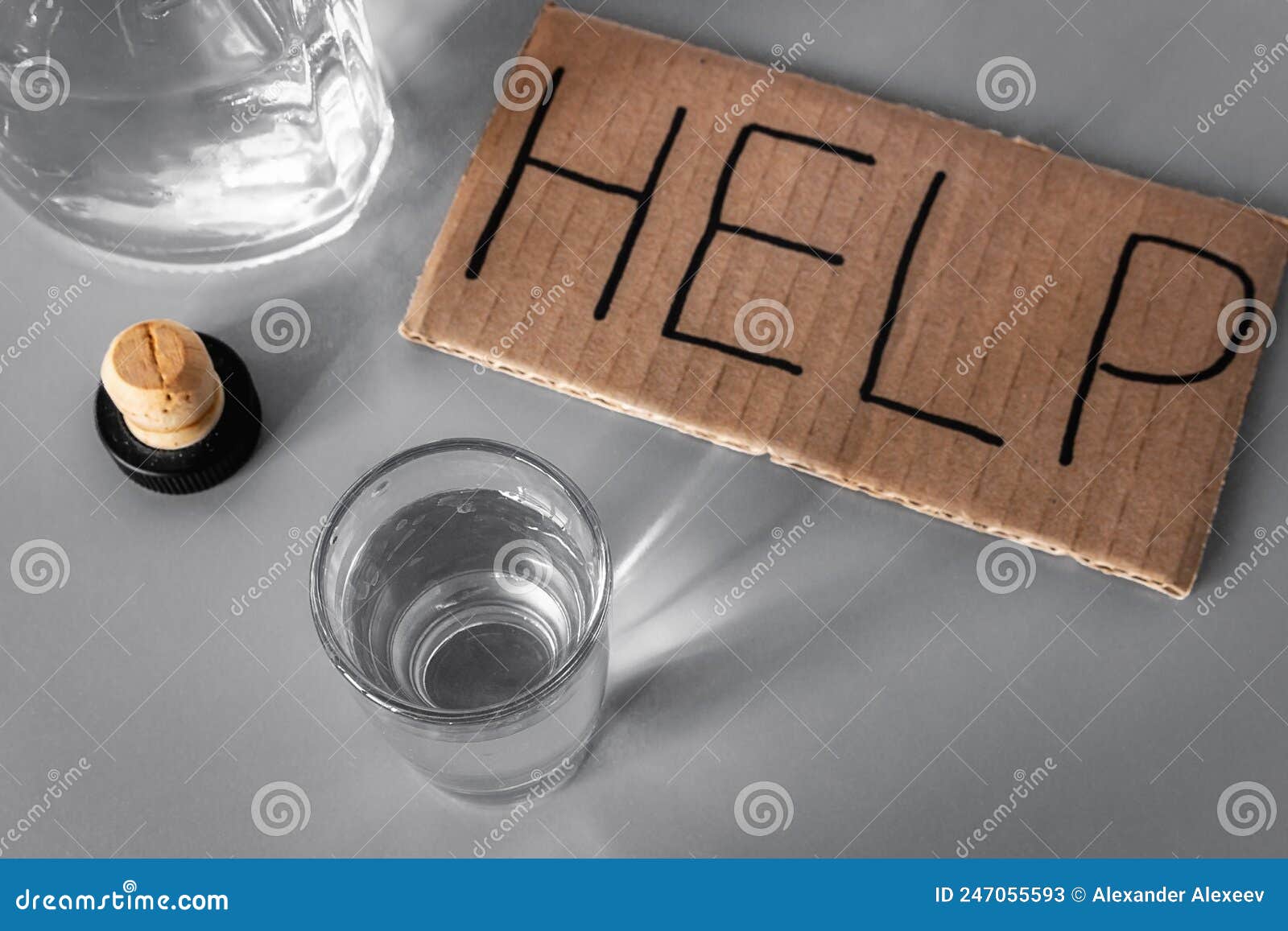 Alcohol and Sign Help Concept Stop Alcoholism Habit Stock Image - Image ...