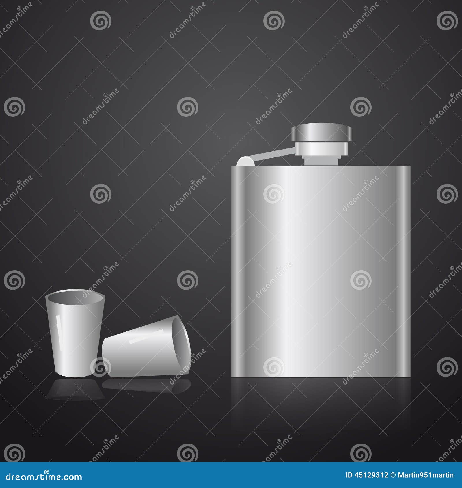 Alcohol silver hip flask stock vector. Illustration of black - 45129312
