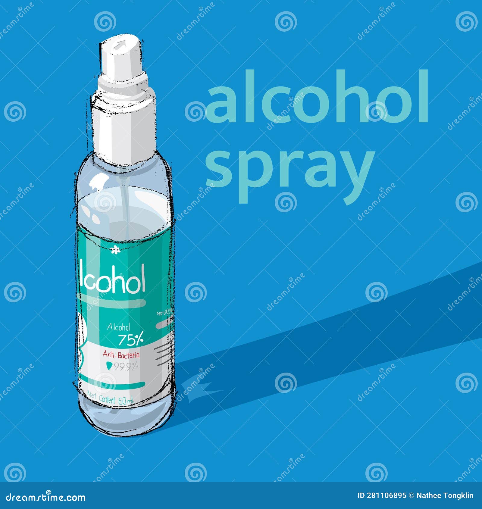 Alcohol Spray Drawing Sketch Pencil Style Stock Illustration ...
