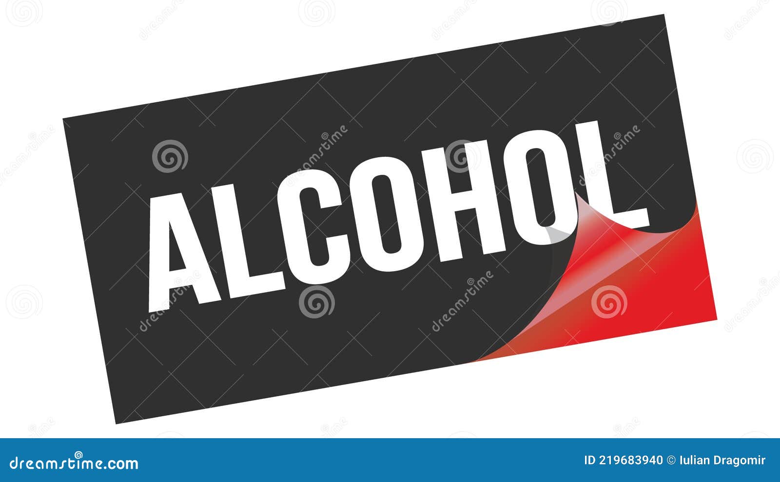 ALCOHOL Text on Black Red Sticker Stamp Stock Illustration ...