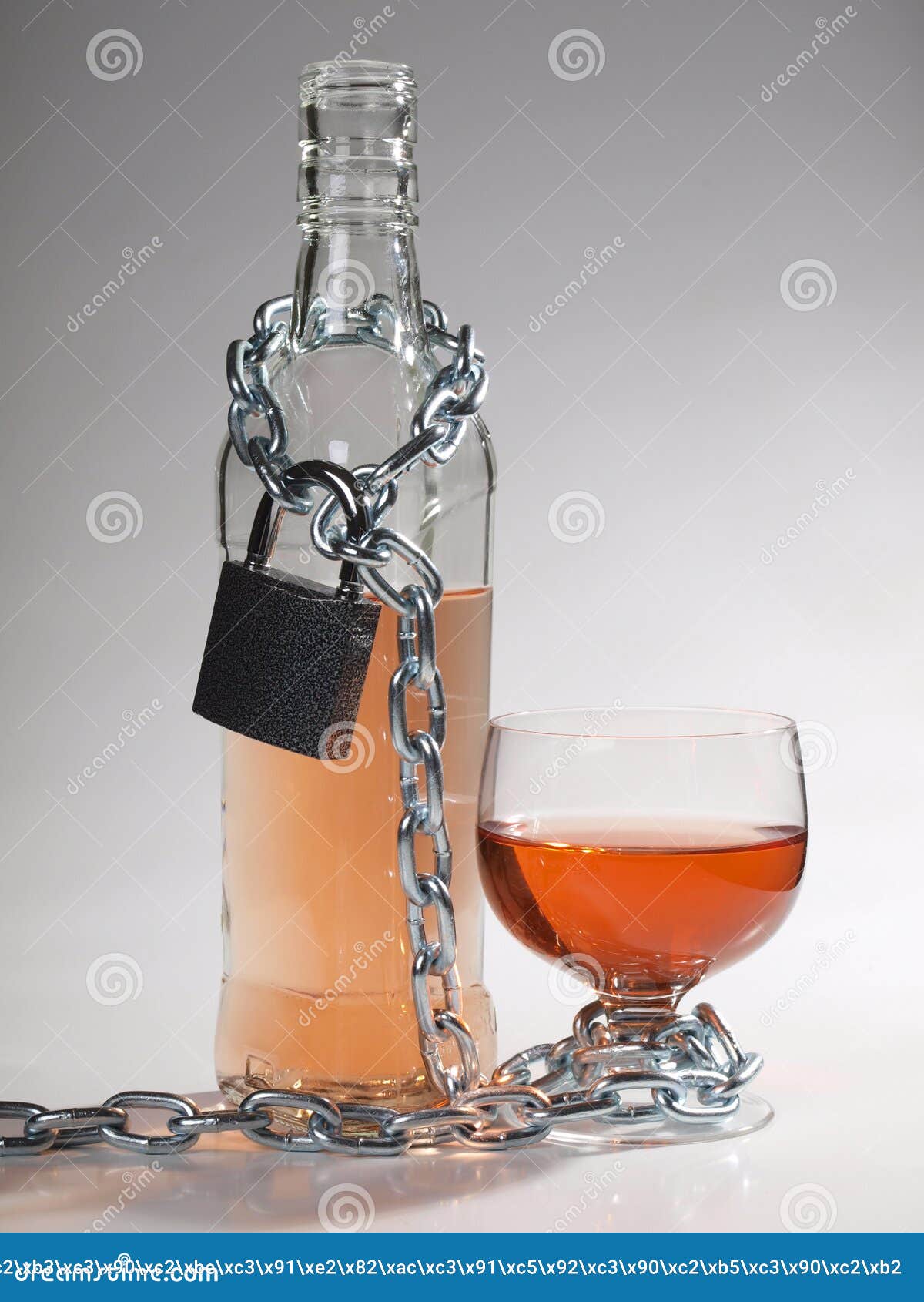 Alcohol whit chain stock photo. Image of prescription - 64967598