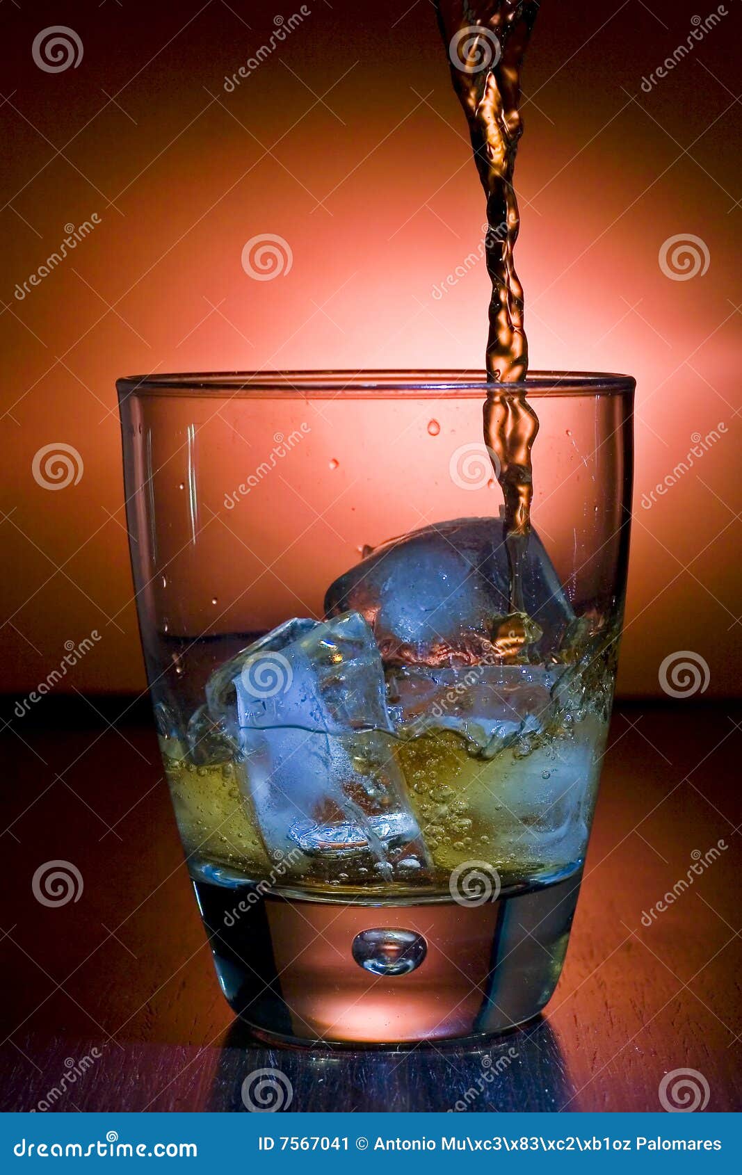 Alcoholic Beverage Whith Ice Cubes Stock Image - Image of fresh ...
