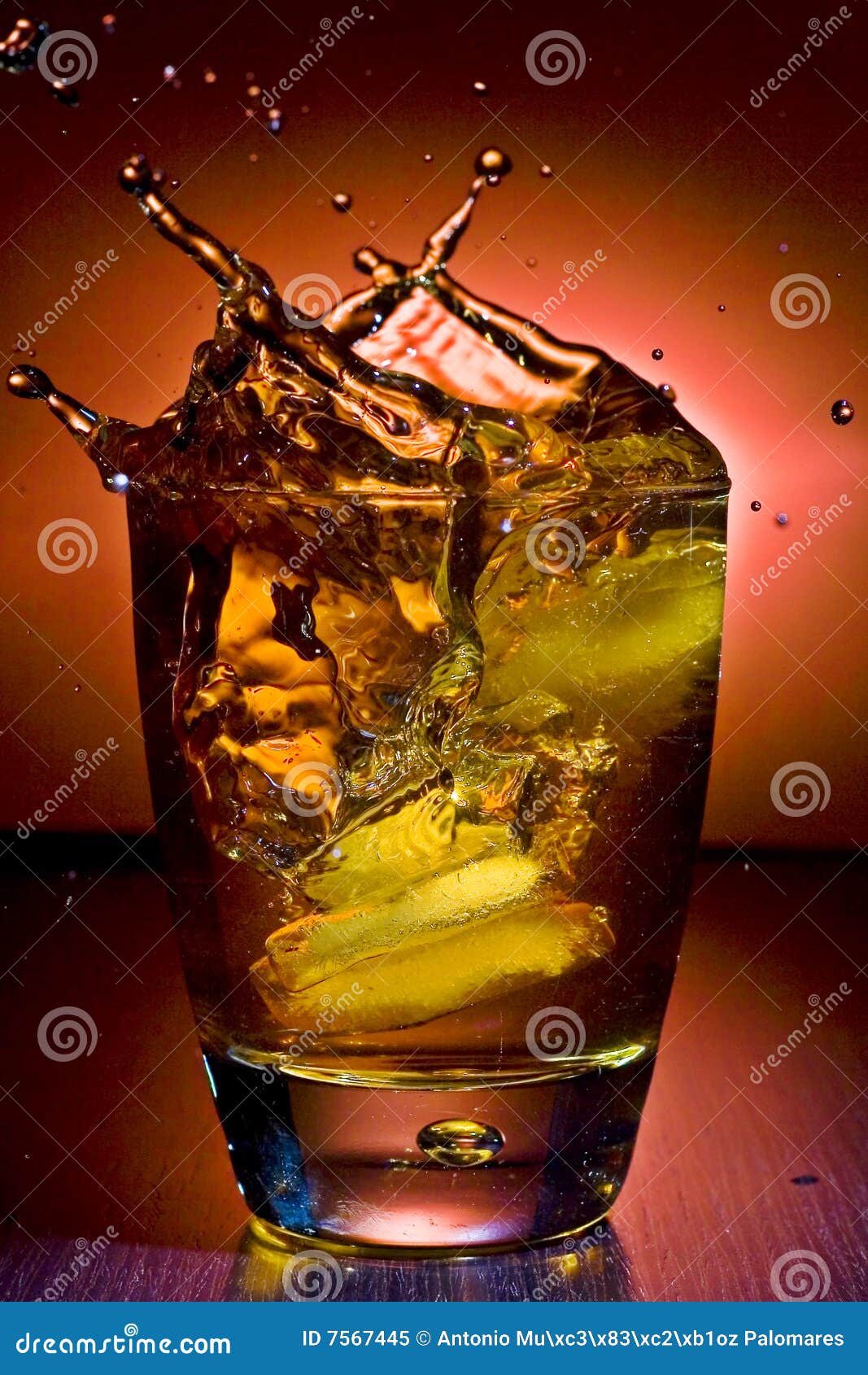 Alcoholic Beverage Whith Ice Cubes Stock Image - Image of alcoholic ...
