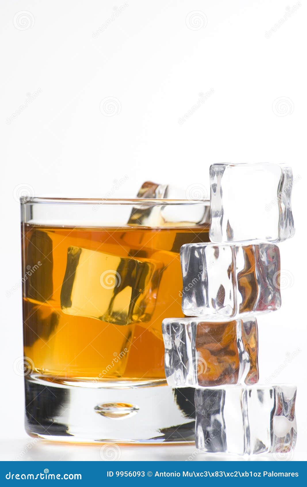 Alcoholic Beverage Whith Ice Cubes Stock Image - Image of liquid ...