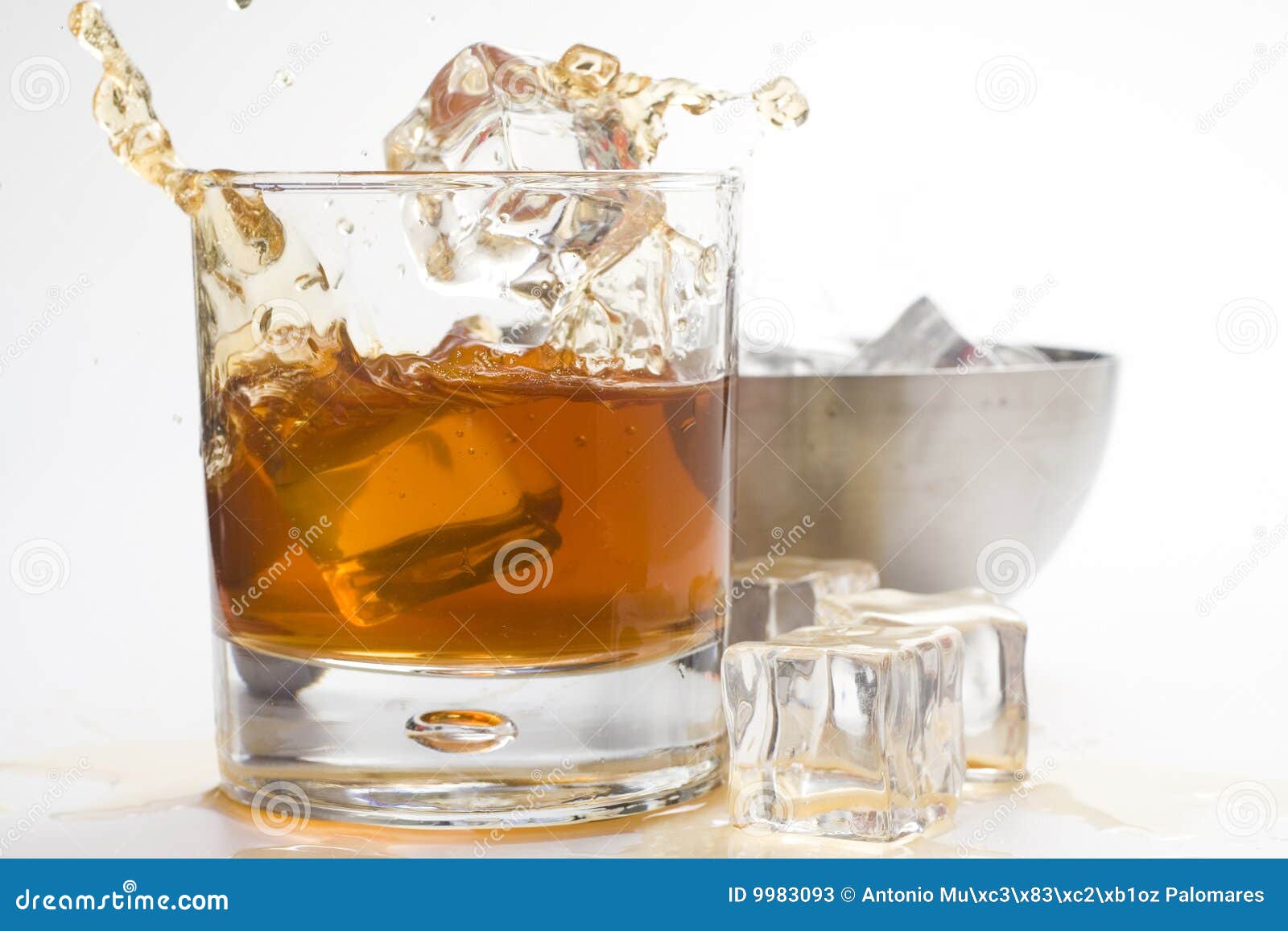 Alcoholic Beverage Whith Ice Cubes Stock Image - Image of movement ...
