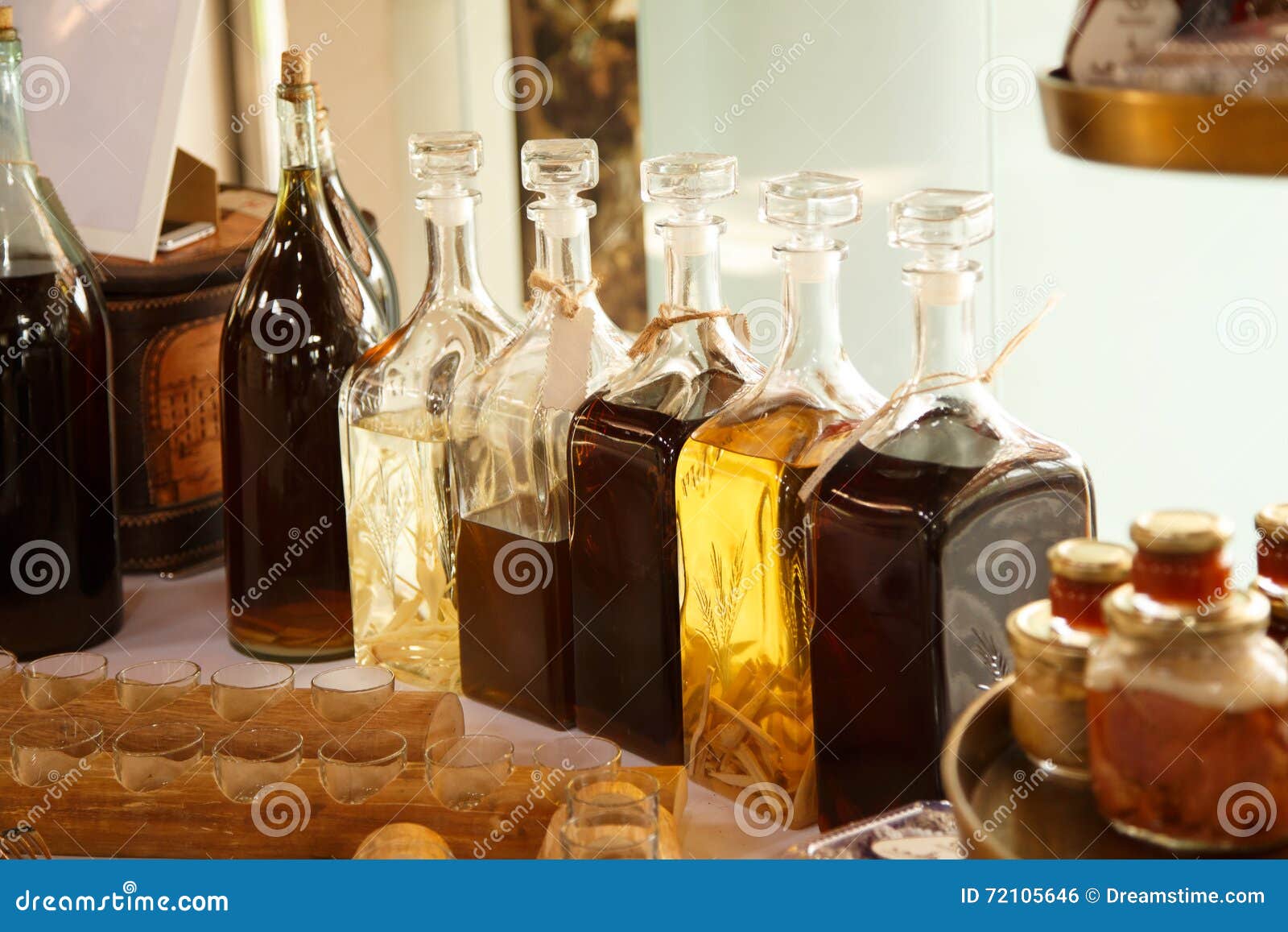 Alcoholic Beverages in Bottles Stock Photo - Image of alcoholic ...
