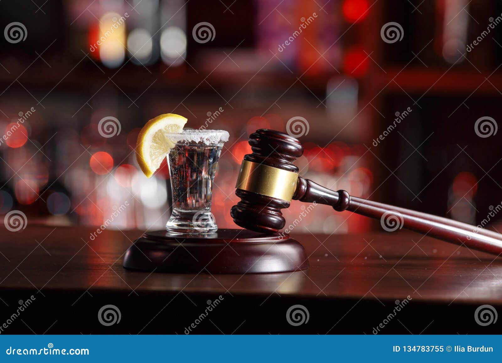 Alcoholic Beverages and Court Hammer-the Concept of Driving Stock Image ...
