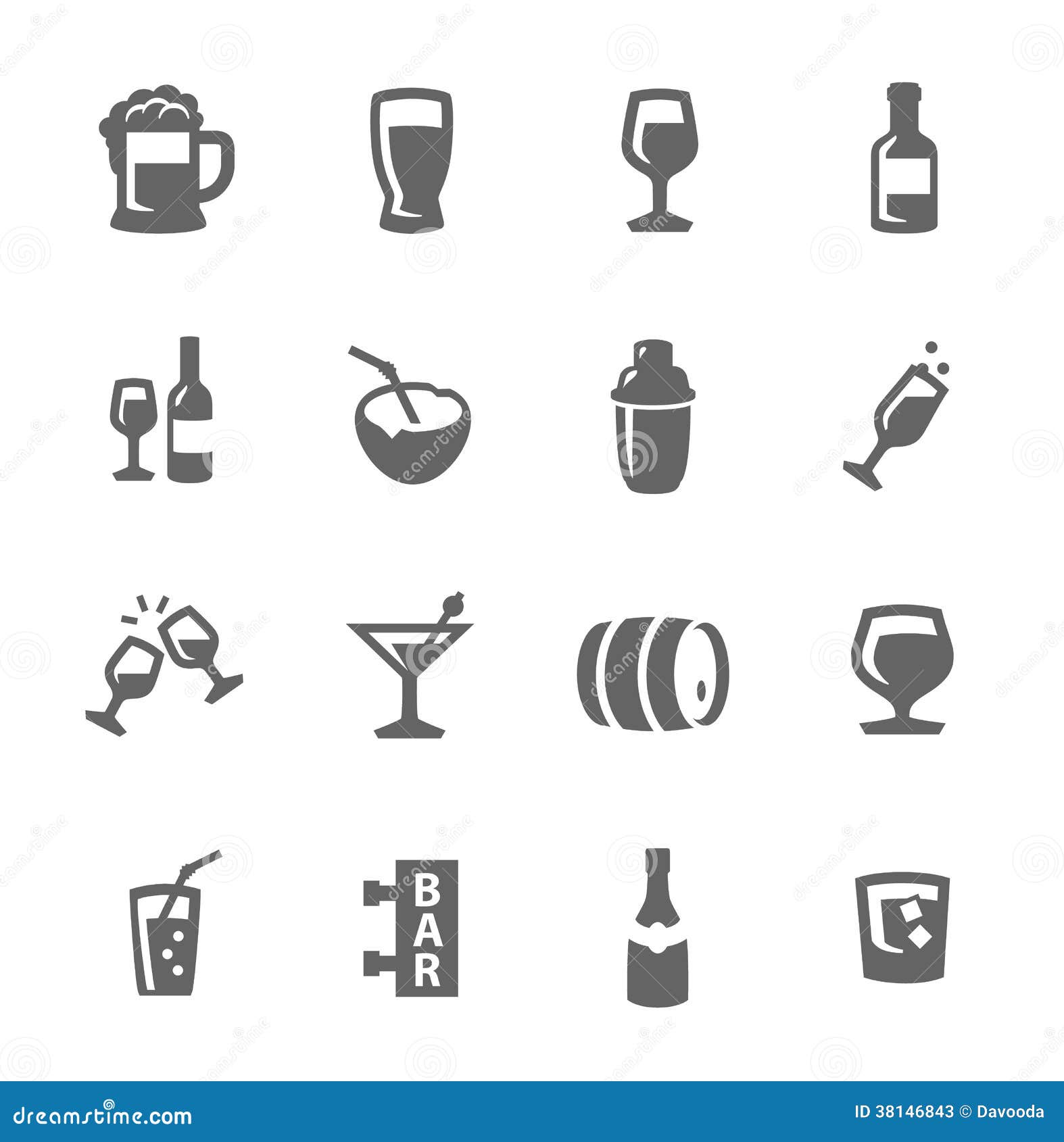 Alcoholic beverages icons stock vector. Illustration of coffee - 38146843