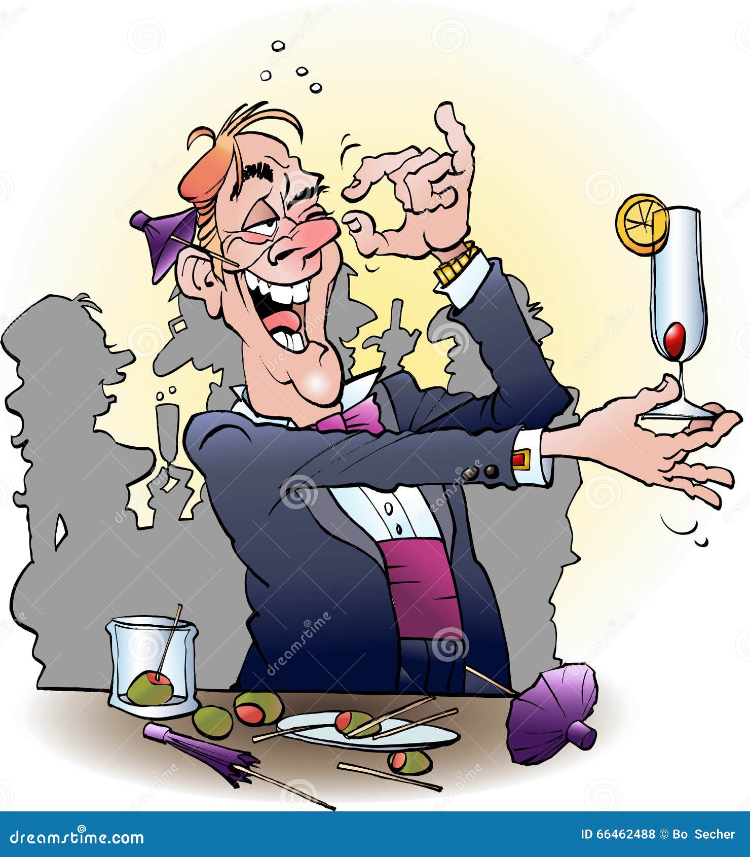 An Alcoholic at a Cocktail Party Stock Vector - Illustration of ...