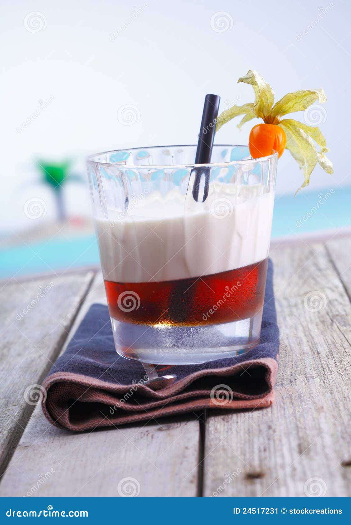 Alcoholic Cocktail Served by the Sea Stock Image - Image of glass ...